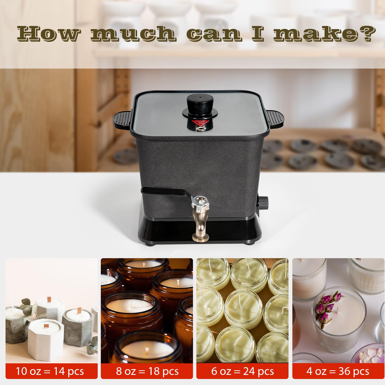 Byoowndiy Wax Melter for Candle Making, 150 oz Electric Candle Wax Melting Pot with Pour Spout and Temperature Controller