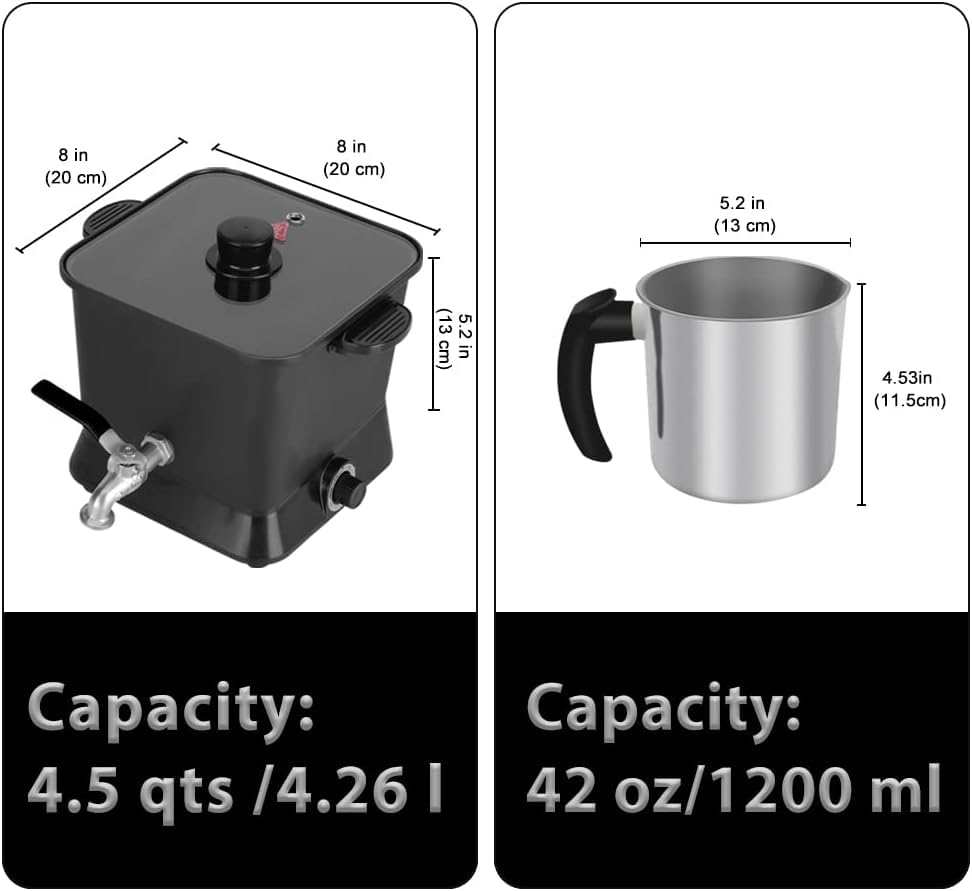 Byoowndiy Wax Melter for Candle Making, 150 oz Electric Candle Wax Melting Pot with Pour Spout and Temperature Controller