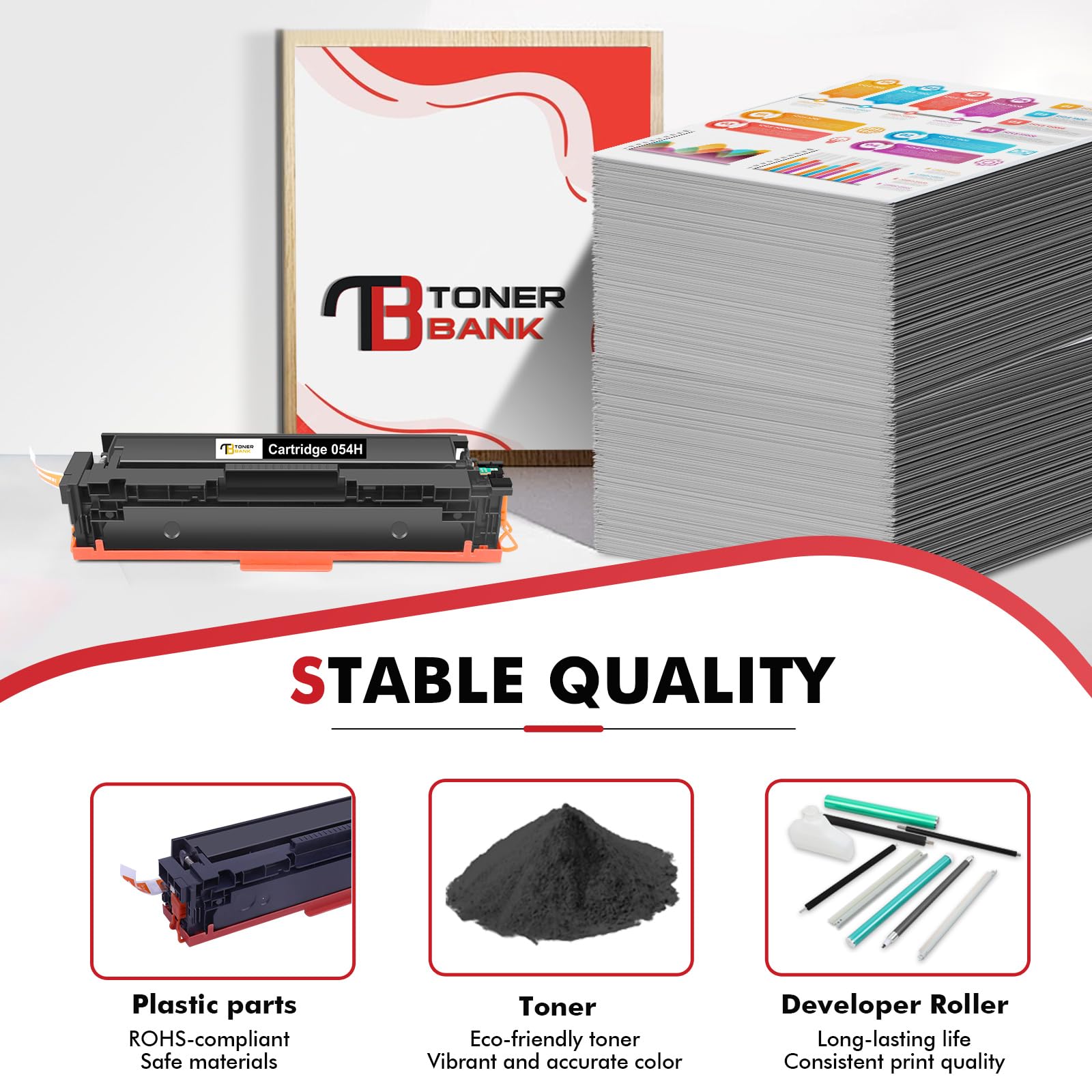 Toner Bank Compatible 054 Toner Cartridge Replacement for Canon 054H 054 CRG054H Color ImageCLASS MF644Cdw MF642Cdw LBP622Cdw MF641Cw MF644 MF642 High Yield Printer Black Ink 2-Pack