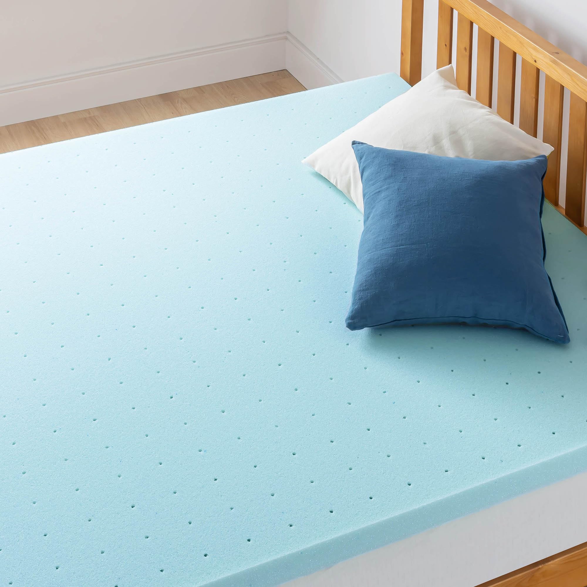 Best Price Mattress 1.5 Inch Ventilated Memory Foam Mattress Topper, Cooling Gel Infusion, CertiPUR-US Certified, Queen
