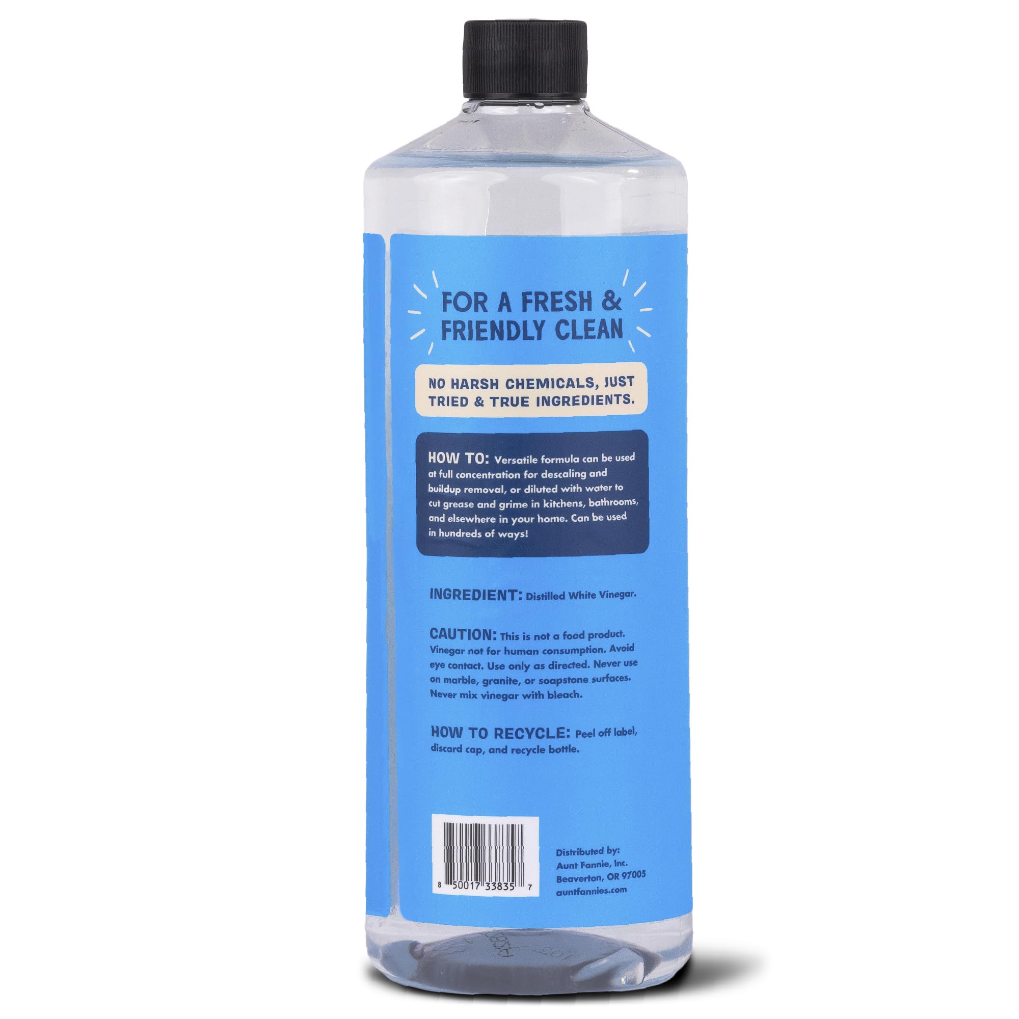 Aunt Fannie's All Purpose 6% Distilled White Cleaning Vinegar, 33 Ounce, Multipurpose Household Cleaner