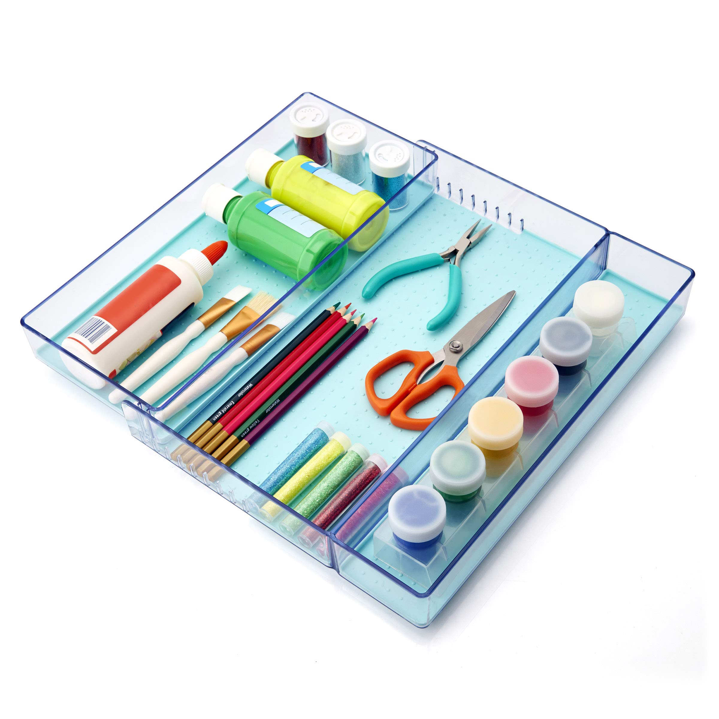 Copco Basics Expandable Drawer Organizer, 13 x 11 x 1.9-Inch, Aqua Sky