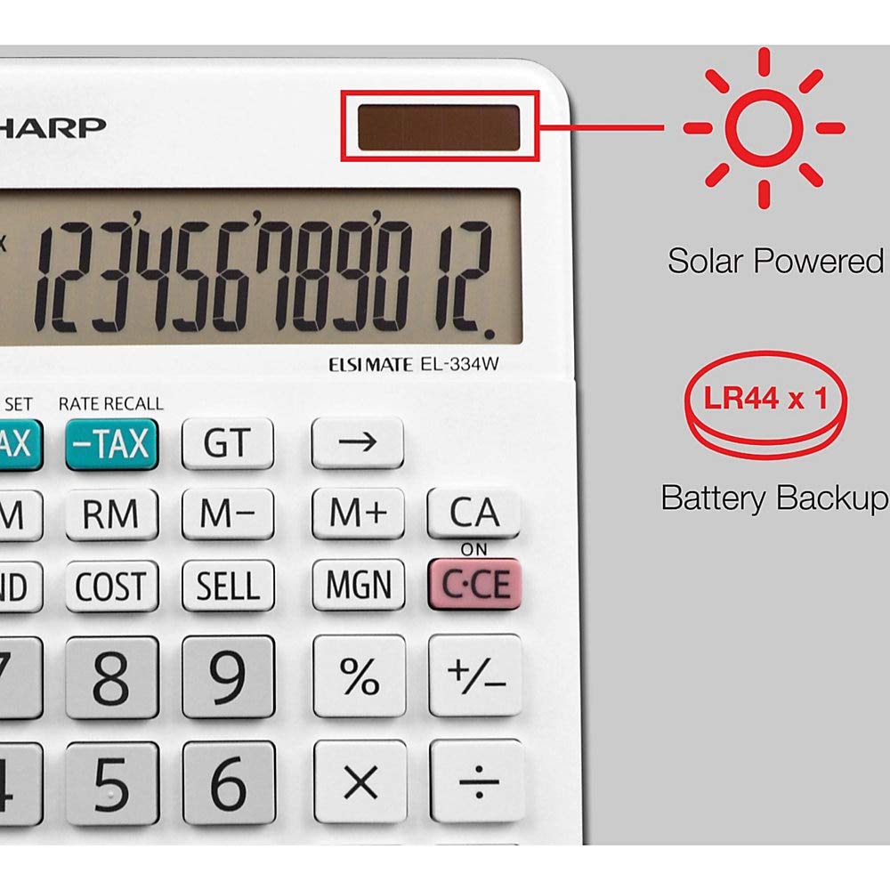 Sharp EL-334WB Business Calculator, White 4.0