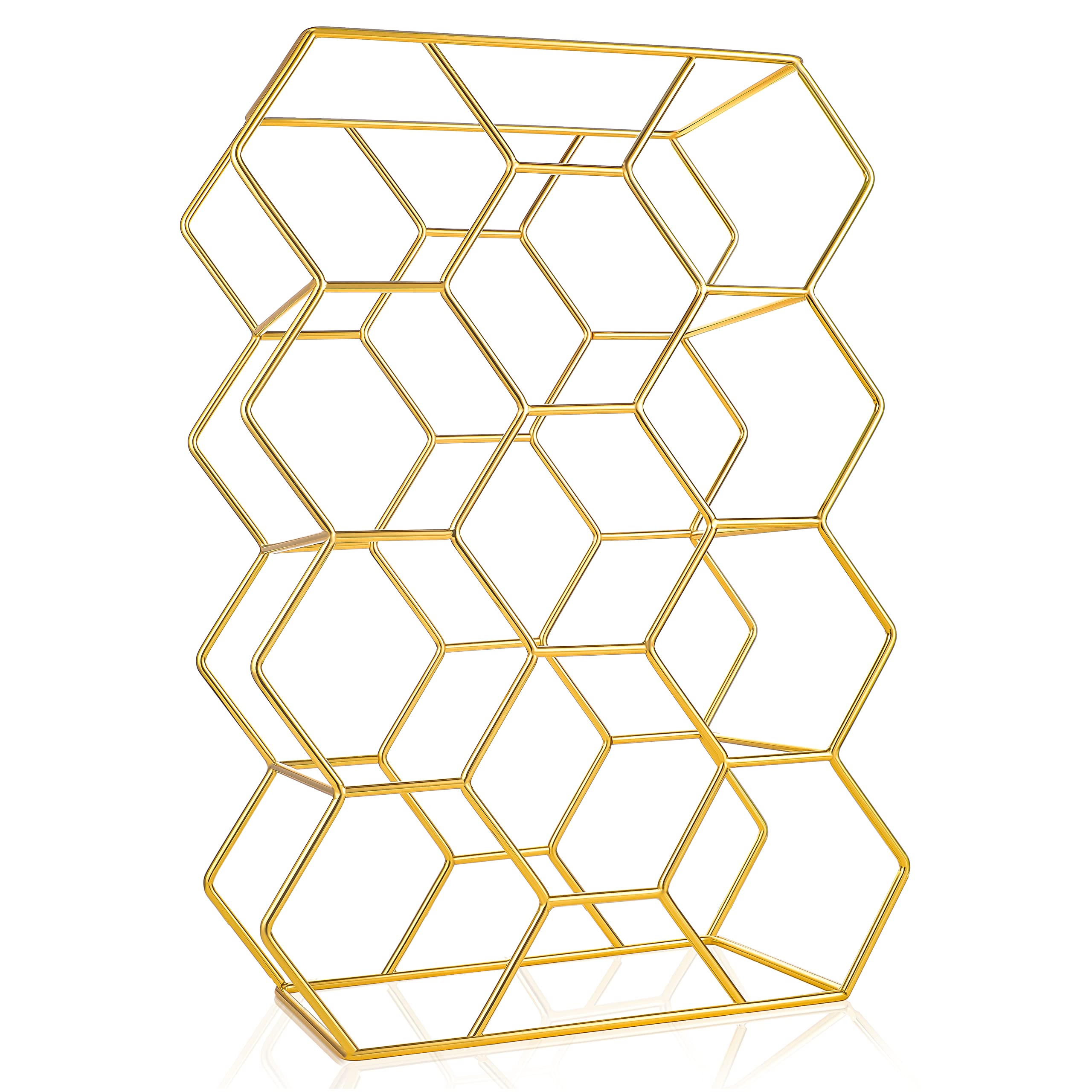 Bremel Home Wine Rack Hexagon Countertop Gold
