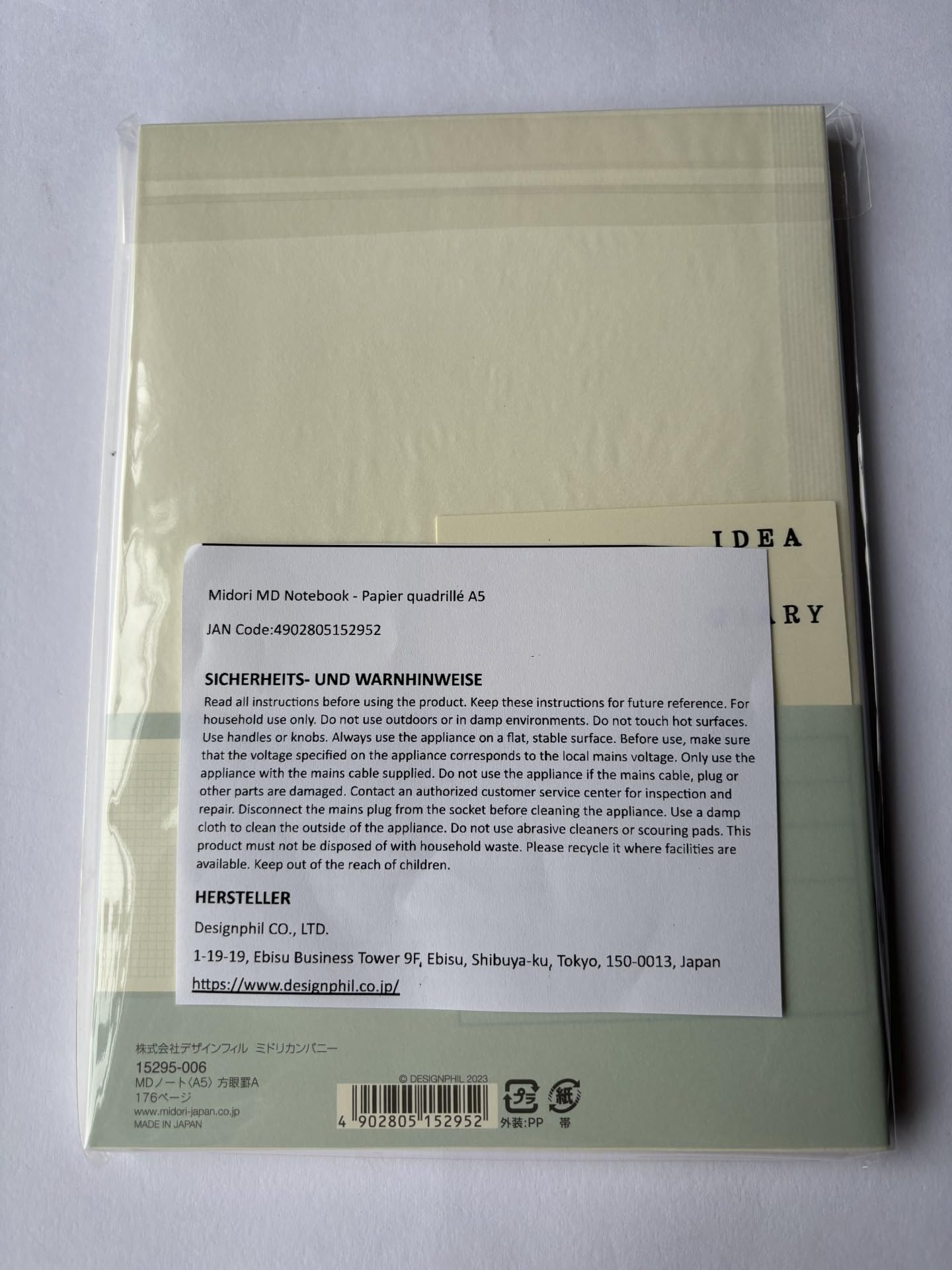 Midori 15003006 MD Notebook, A5, Grid Ruled
