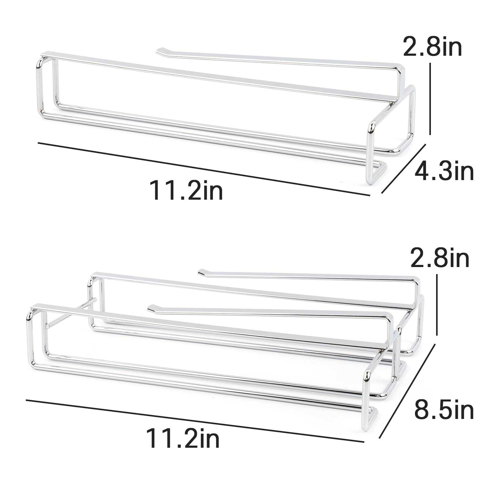GOODSDECO Wine Glass Rack without Screw, Wine Glass Holder, Stemware Holder Under Cabinet, Stainless Steel Hanger, Glasses Storage Hanger for Kinchen Bar (2P)