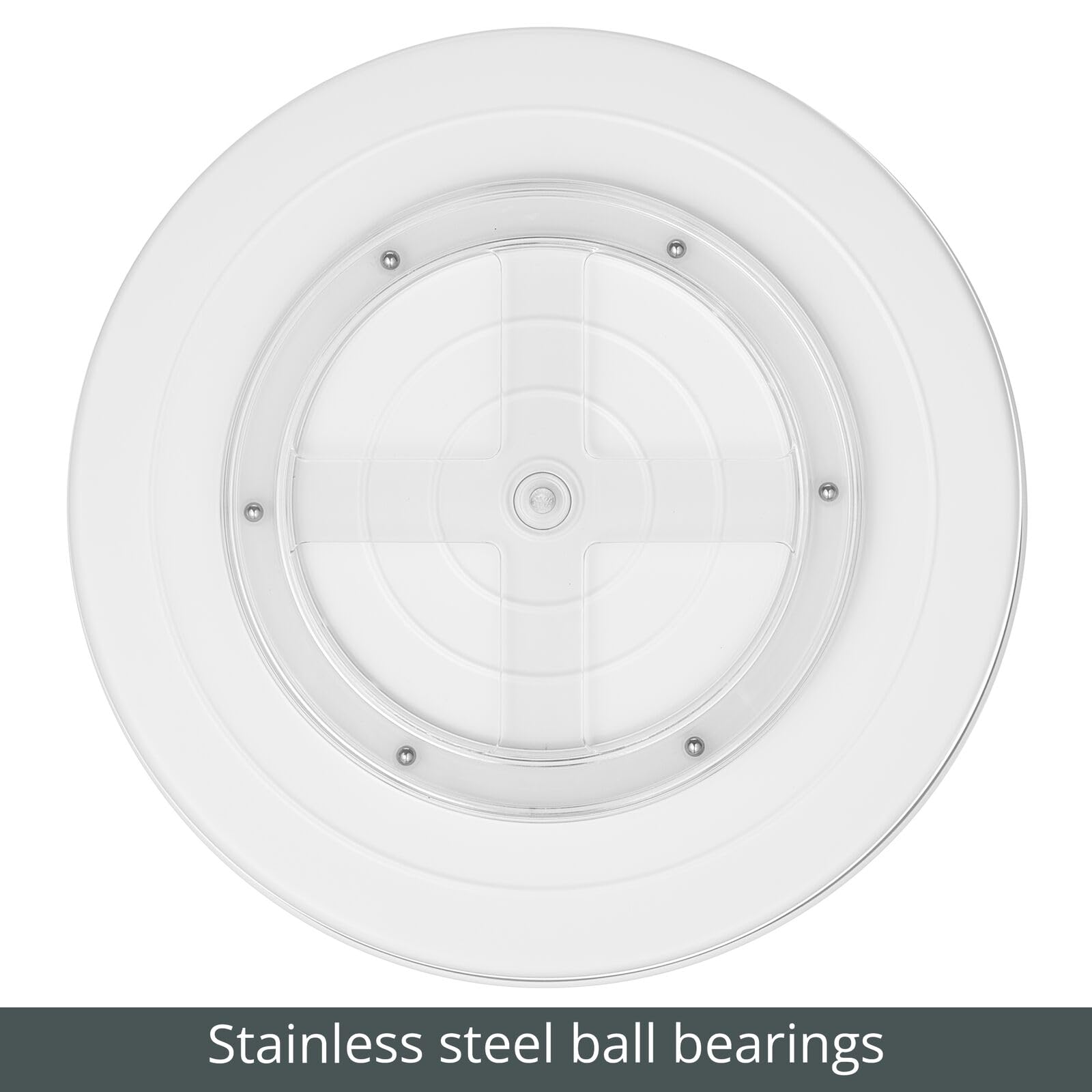 mDesign Rustic Lazy Susan Turntable Metal Spinner Tray - Kitchen Cabinet, Pantry, Fridge, Cupboards, or Counter Organizing, Fully Rotating Organizer for Food, Spices, and Condiments, 12" Round, White