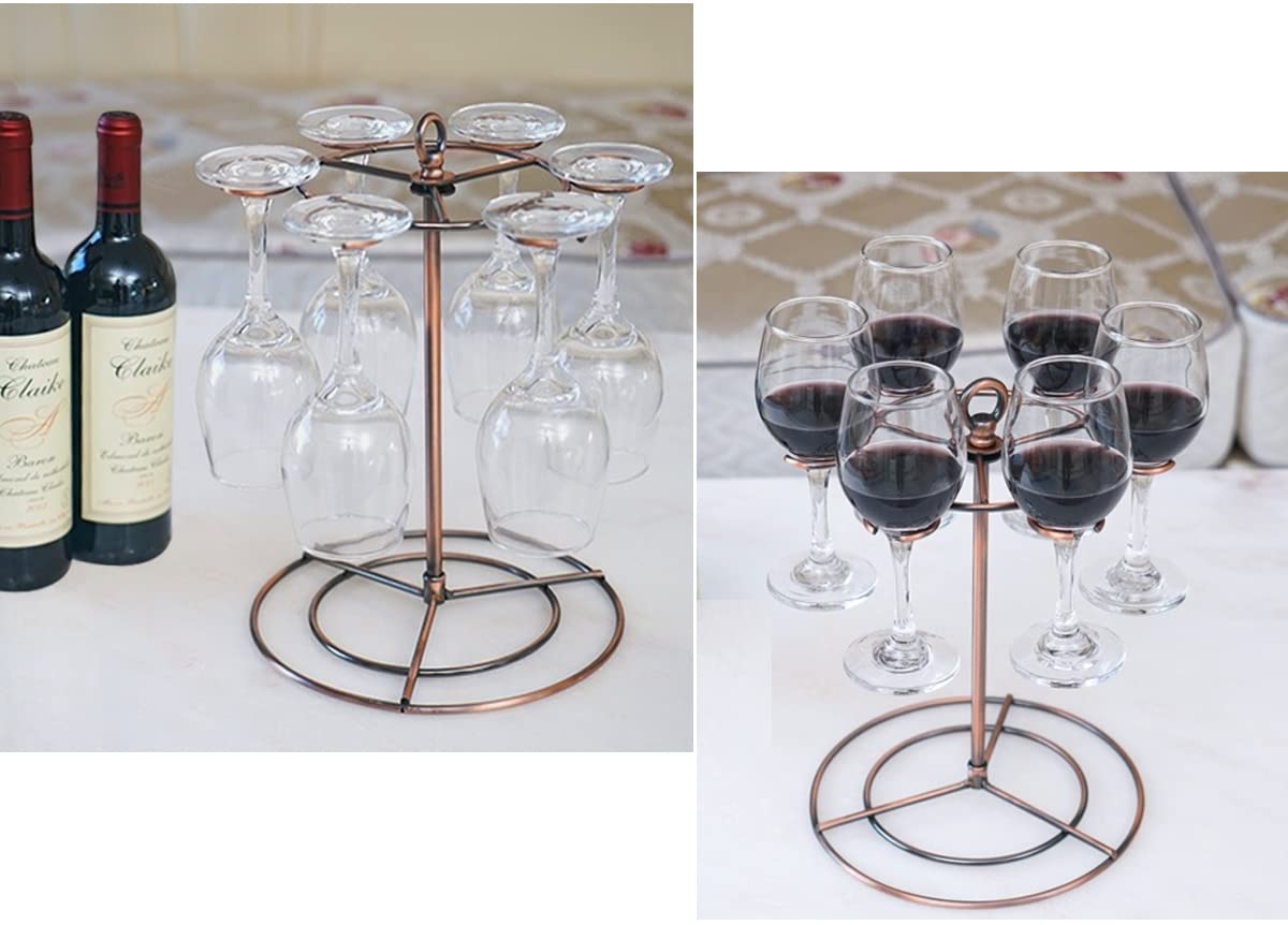 GeLive Flight Wine Server Stand Glasses Display Holder Tree Stemware Rack Hanger Organizer for Wine Tasting Party Bar Decoration Bronze