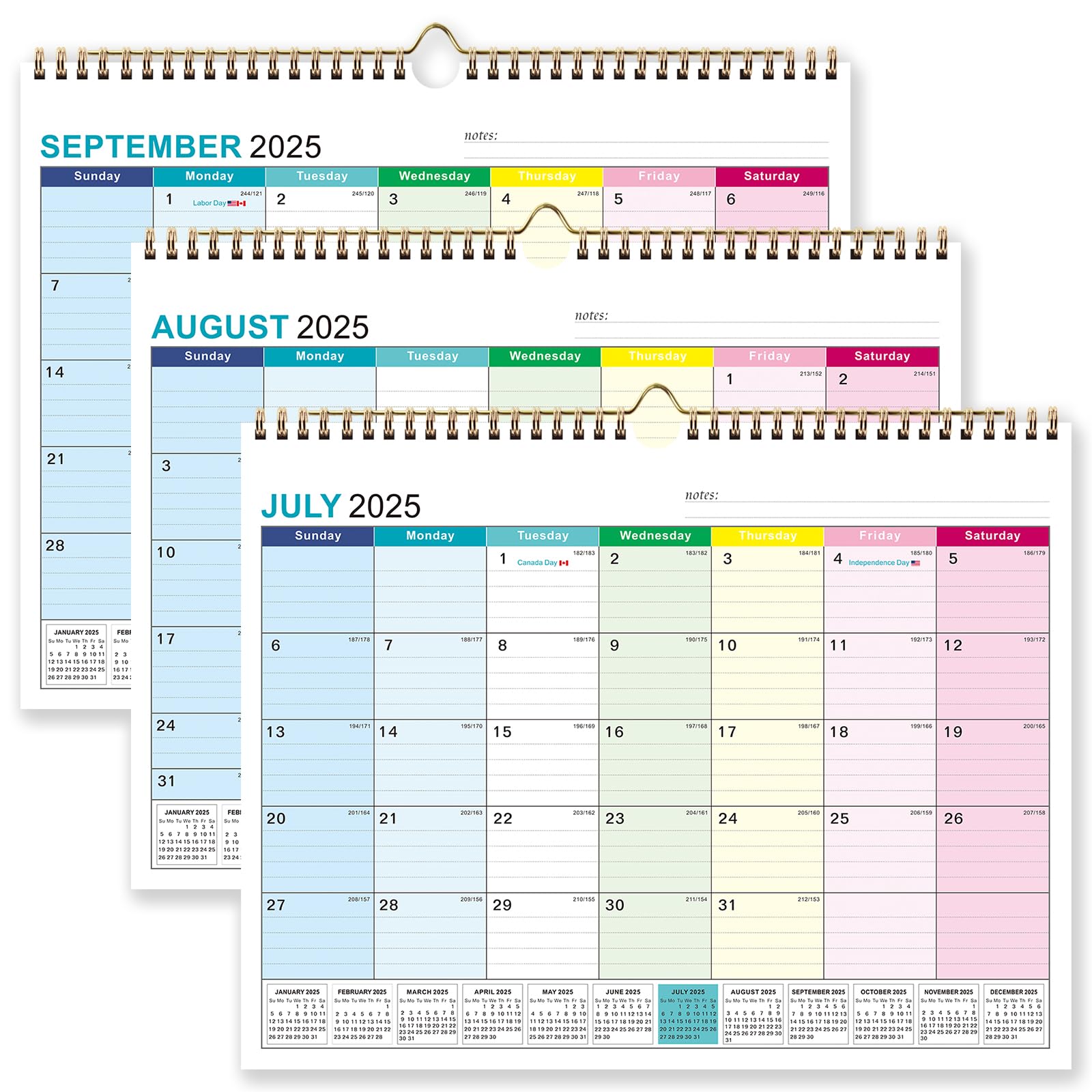 Kyweel Wall Calendar 2023-2024, January 2023-June 2024, 15" x 12", Highlight Holidays, Planning Calendar, Thick Paper