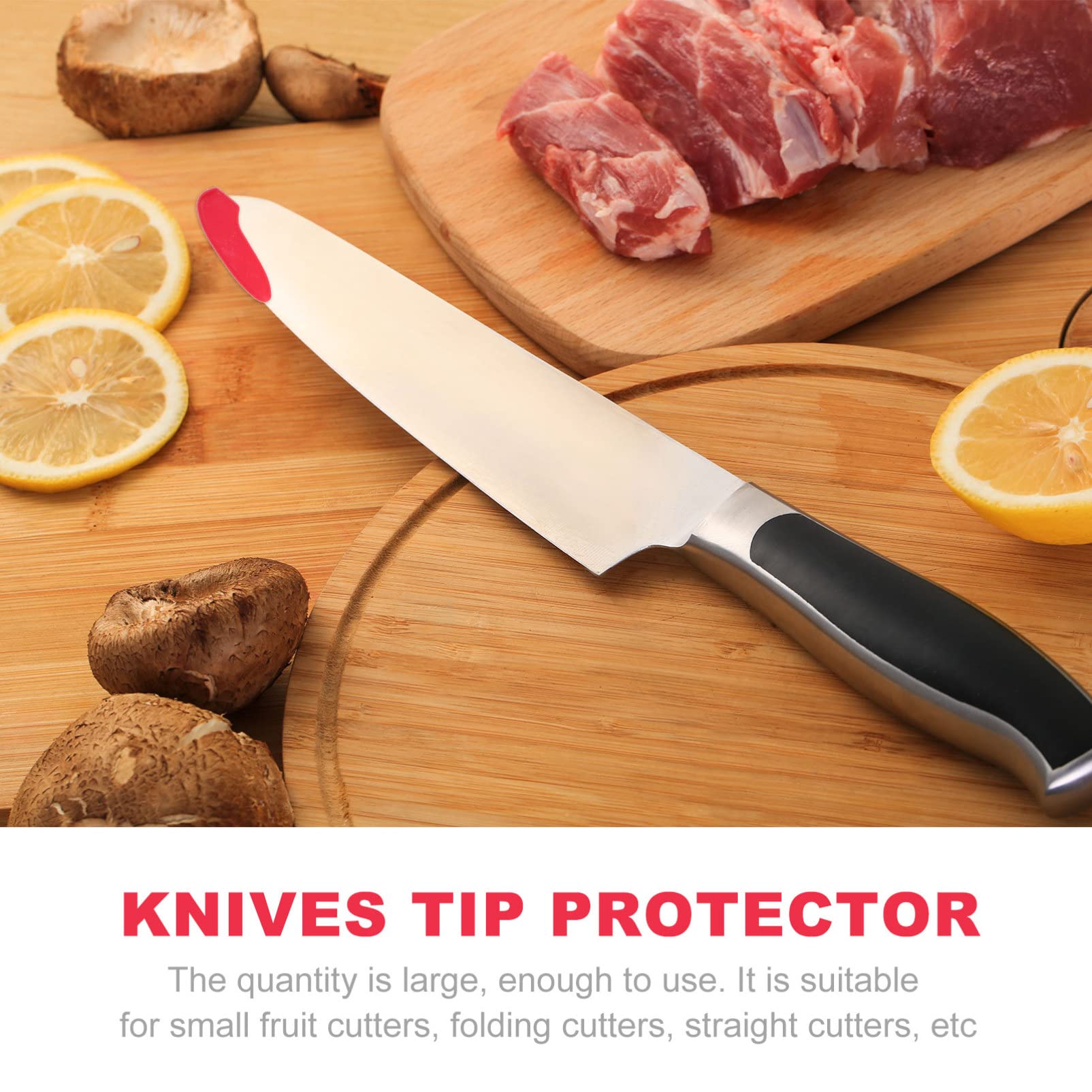 Professional Red Knife Cover: Universal Knife Tip Cover Waterproof Blade Covers Home Kitchen Restaurant Knife Blade Protector 50pcs