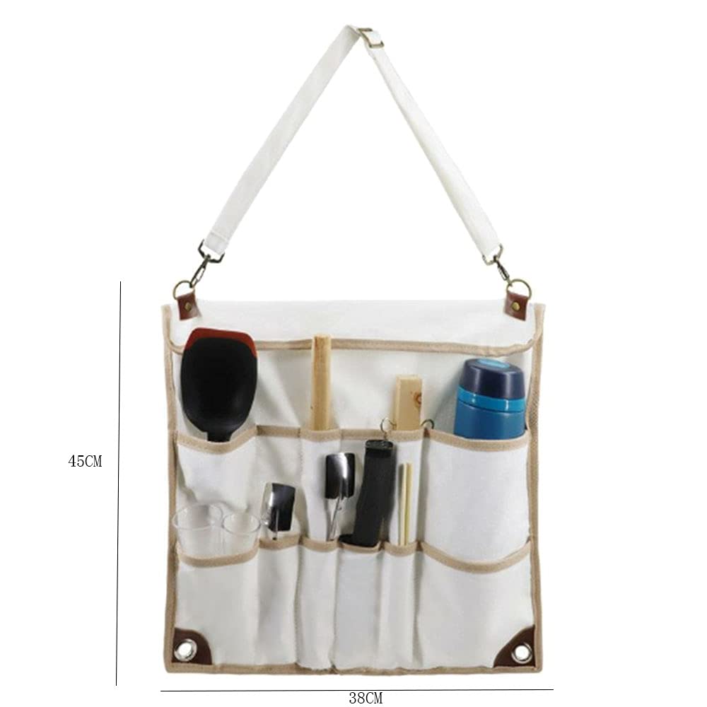 LTDH Camping Tableware Storage Bag Portable Picnic Utensil Organizer Canvas Cooking Utensil Bag Travel Organizer Bag For BBQ Camping Hiking