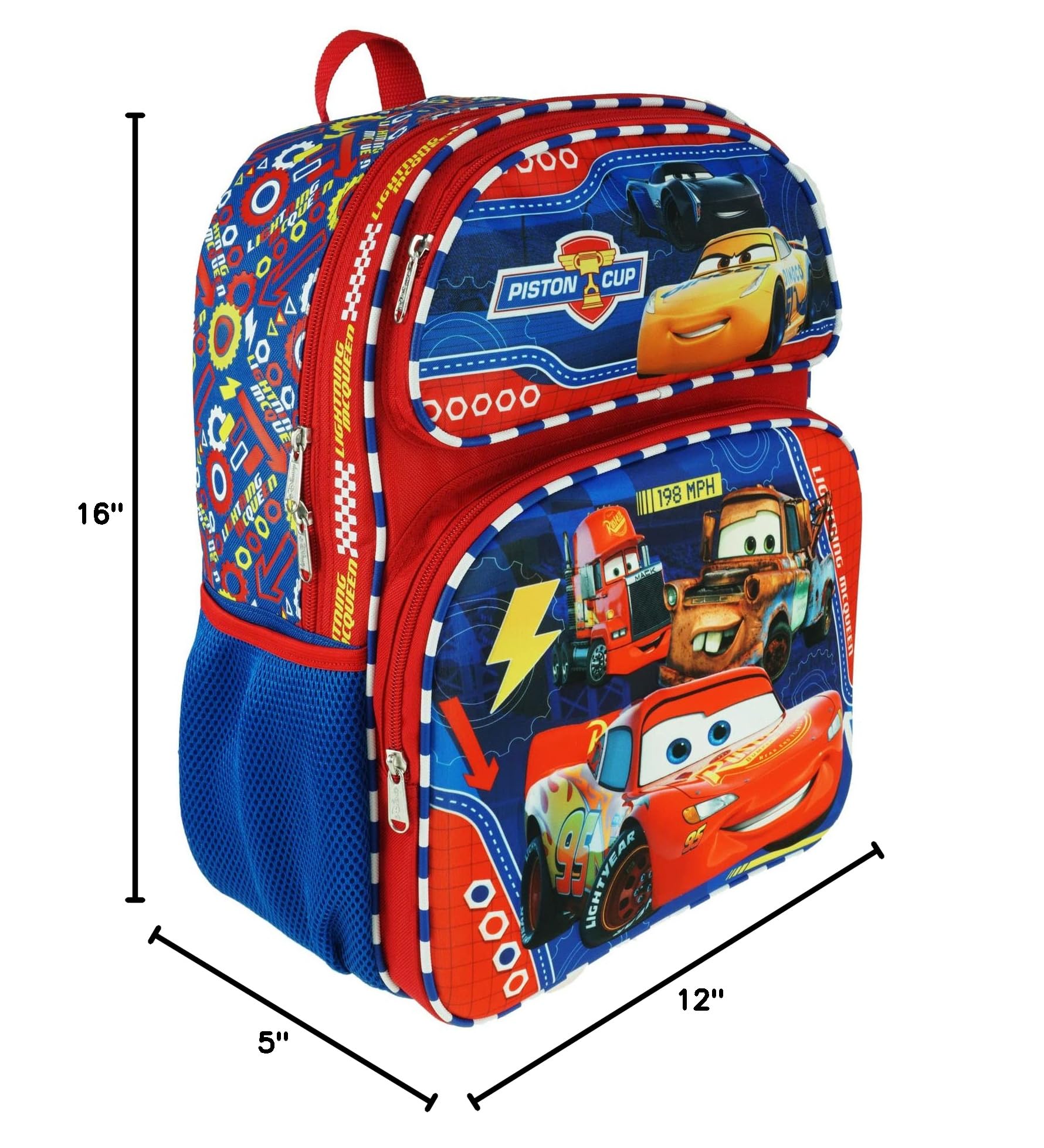 Ruz Disney Cars Large 3-D EVA Molded 16 Inch Backpack