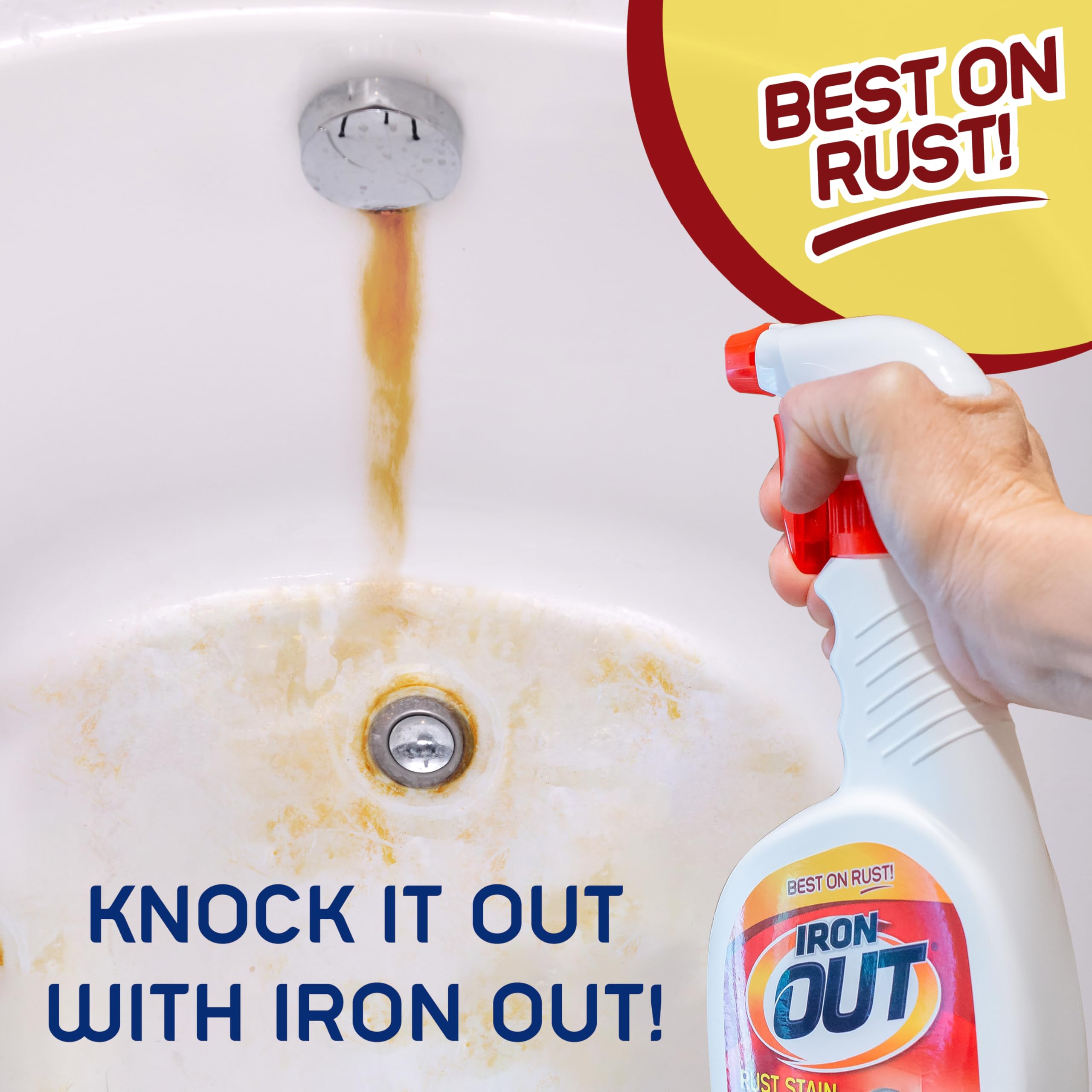Iron OUT Spray Gel Rust Stain Remover, Remove and Prevent Rust Stains in Bathrooms, Kitchens, Appliances, Laundry, Outdoors, white