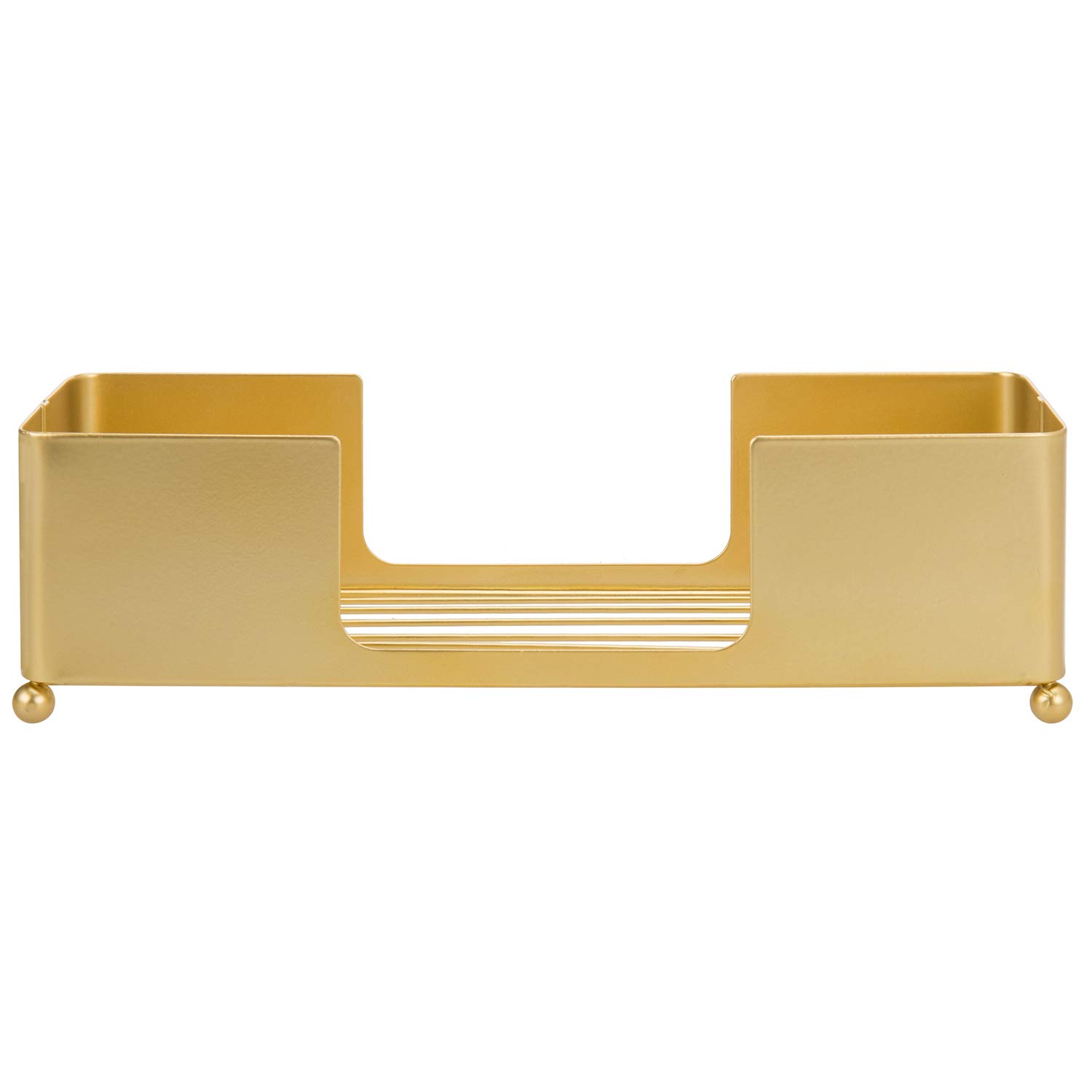 MyGift Modern Brass Tone Metal Tabletop Commercial Folded Paper Towel Holder Dispenser Tray