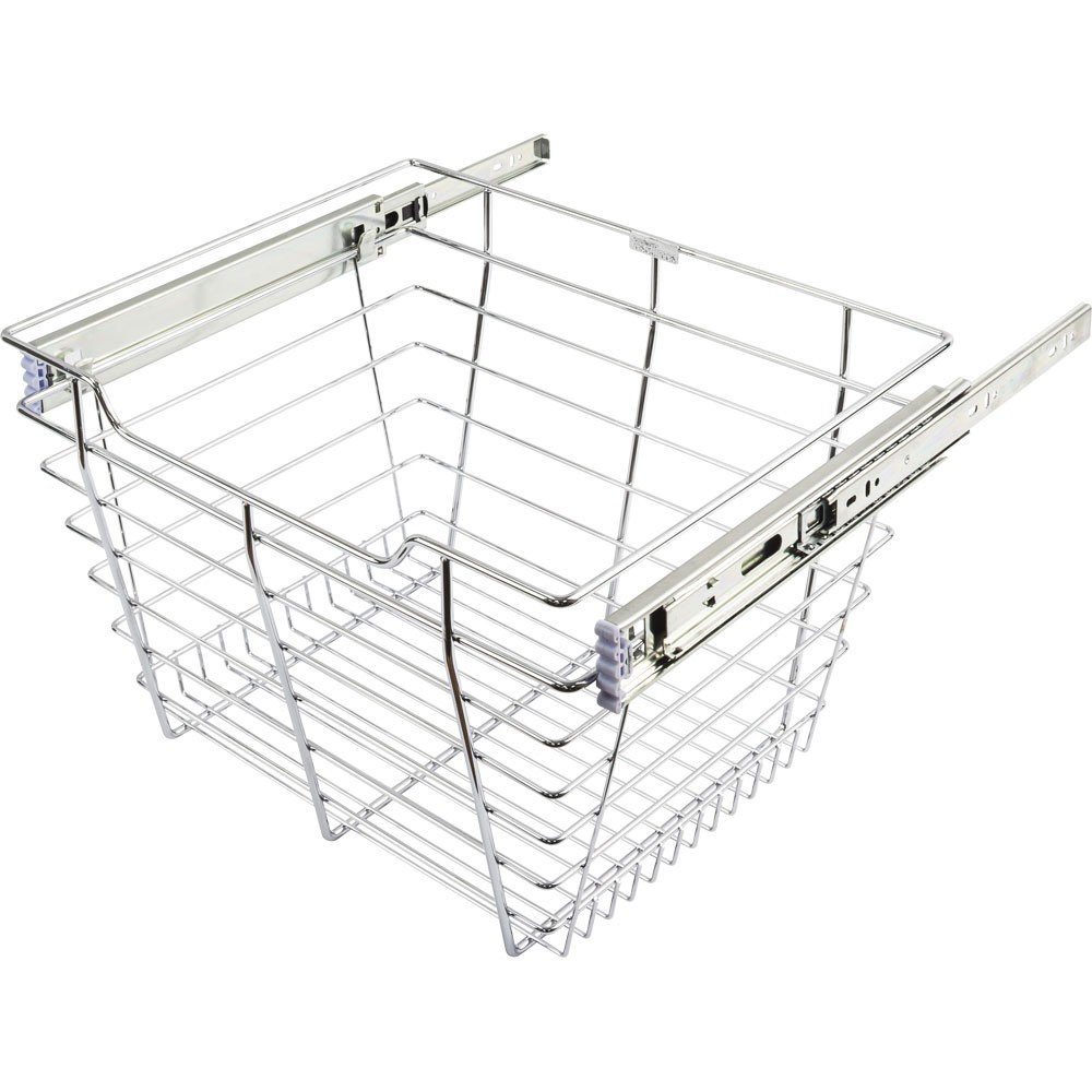 Chrome Closet Pullout Basket 14"D x 17"W x 11"H