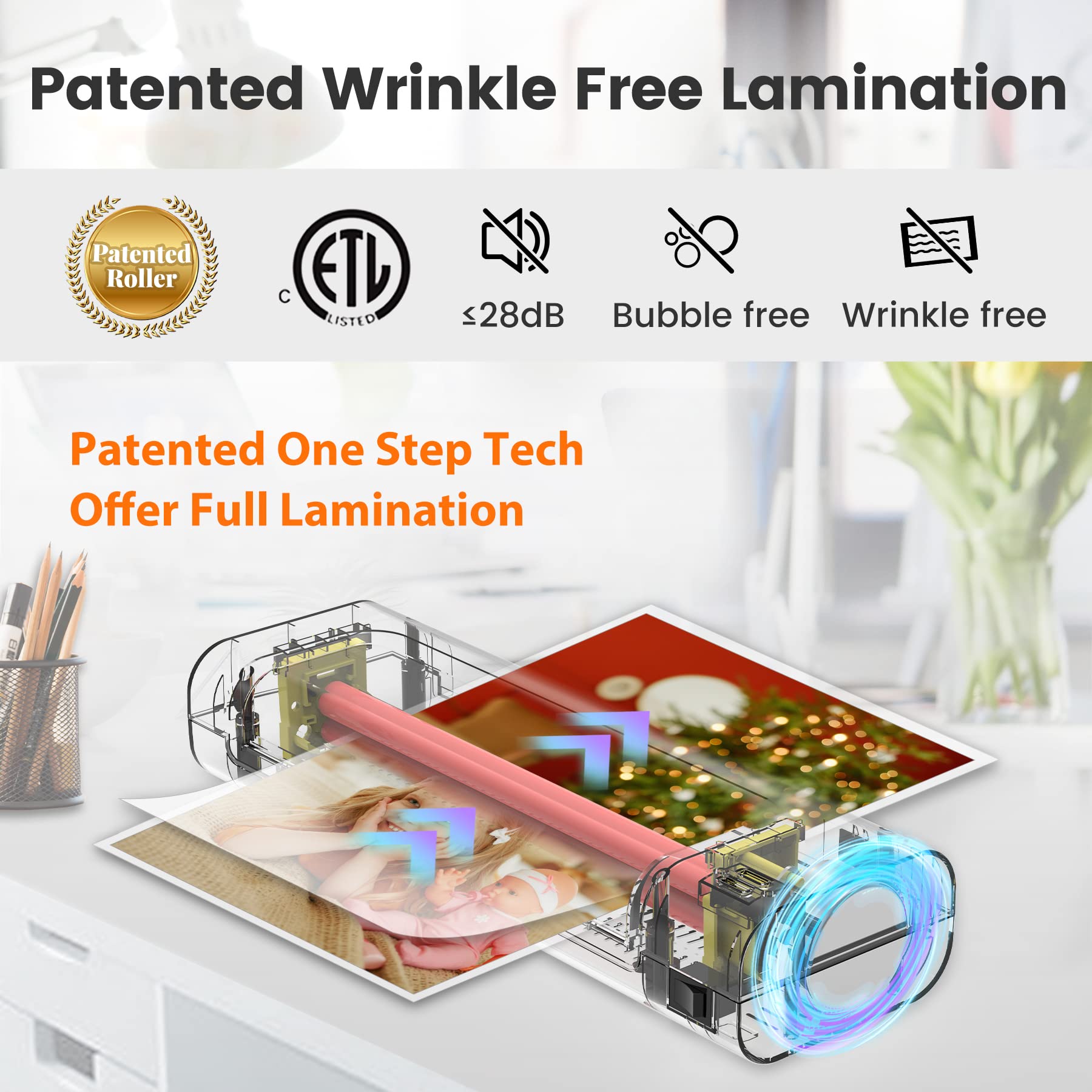 Laminator Machine,VidaTeco 9-inch Thermal Laminator with Laminating Sheets 20 pcs,Laminating Machine with 2-Min Faster Preheat,Small Personal Lamination Machine with Patented Roller for Teacher,Home