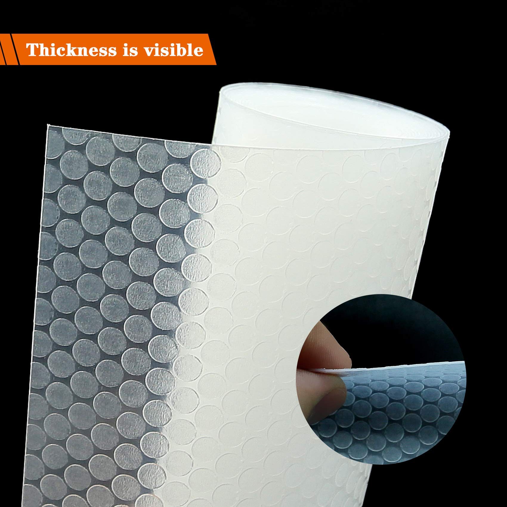 UX Shelf Liner for Kitchen Cabinets, 17.7"x 59" , Non Adhesive Cabinet Liner, Refrigerator Liners with Waterproof Durable Fridge Table Place Mats for Cupboard, Cabinet, Transparent-Flat Dot Pattern