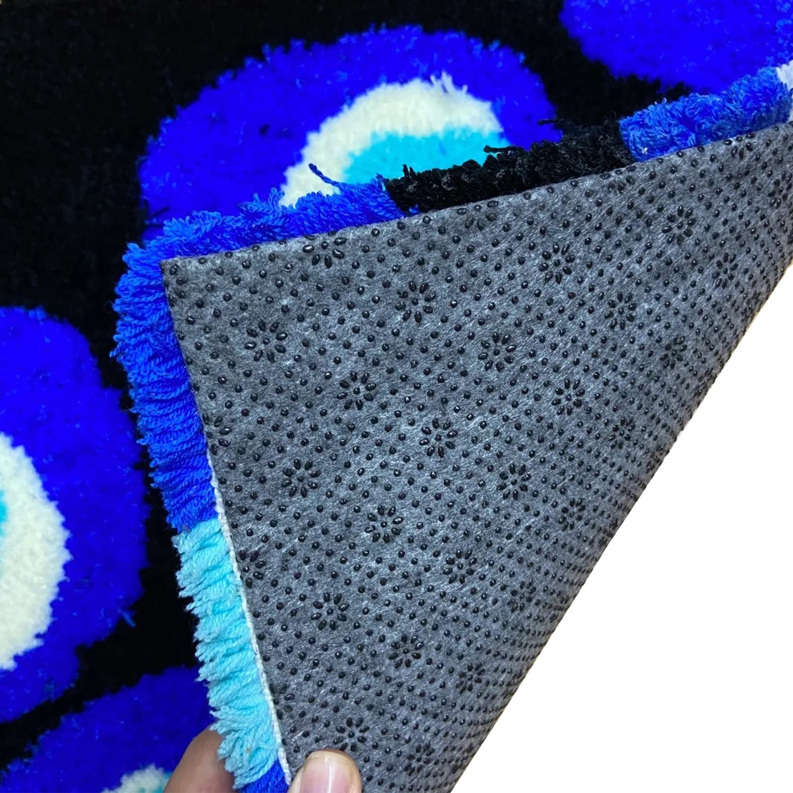 Antislip Vinyl Primary Tufting Cloth Backing Fabric Non Slip Pad with Plum Blossom Pattern for Carpets Rug Tufting Gun Cushion Punch Needle (70 x 39 Inch) (Black)