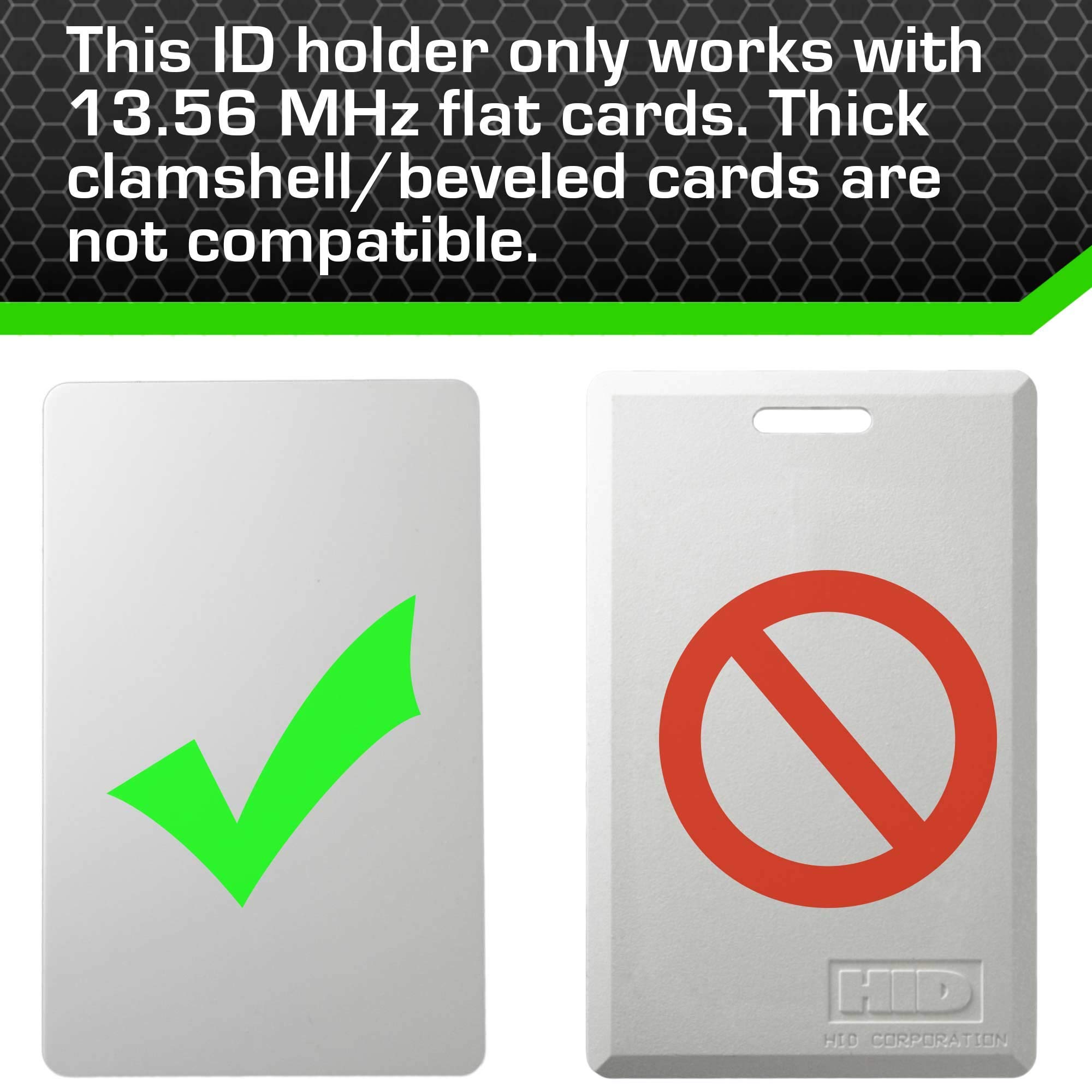 ID Stronghold - RFID Blocking Secure Badge Holder - Duolite 2 Card ID Holder - Poly Carbonate - Heavy Duty Hard Plastic ID Badge Holder - USA Molded and Assembled - FIPS 201 Approved - Black