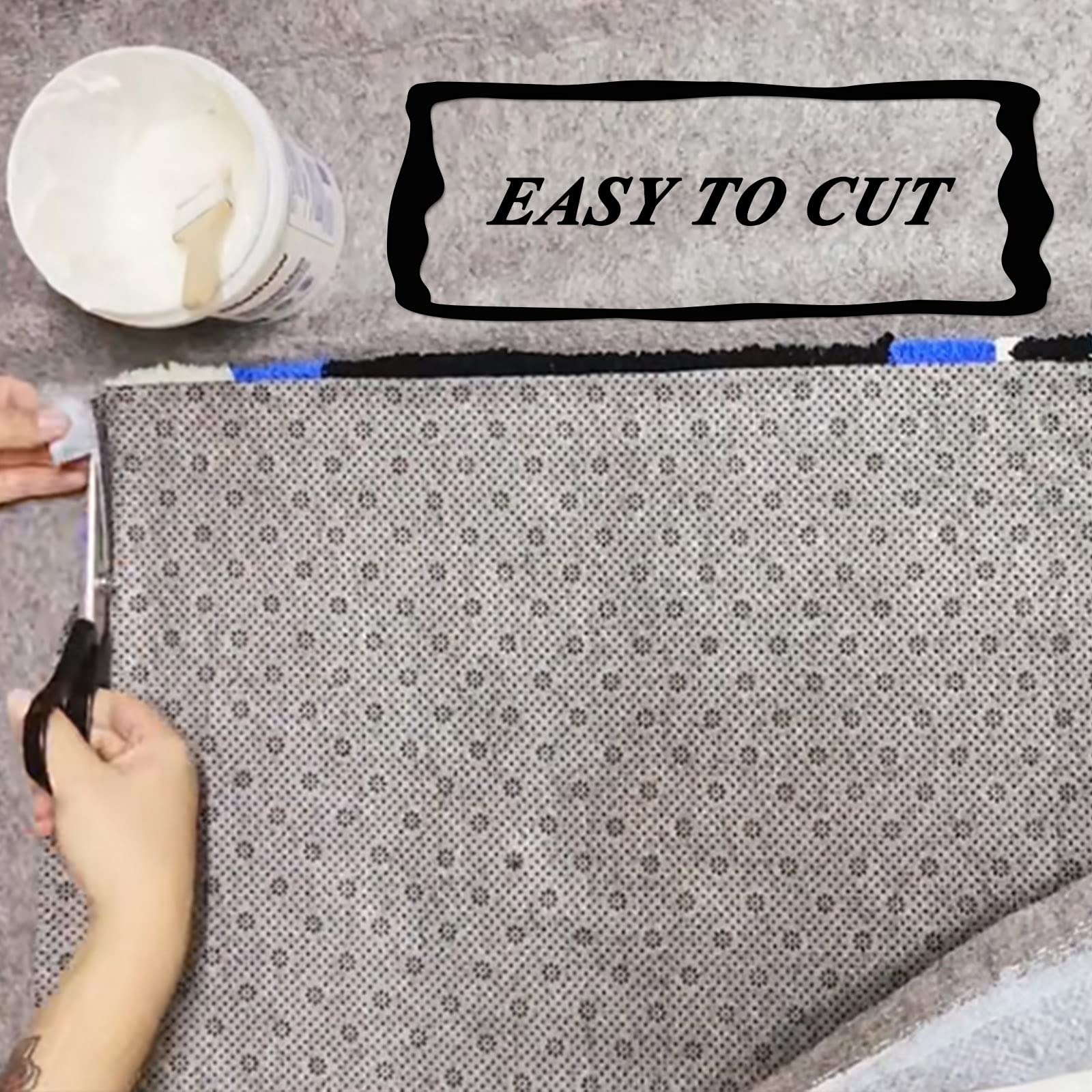 Antislip Vinyl Primary Tufting Cloth Backing Fabric Non Slip Pad with Plum Blossom Pattern for Carpets Rug Tufting Gun Cushion Punch Needle (70 x 39 Inch) (Black)