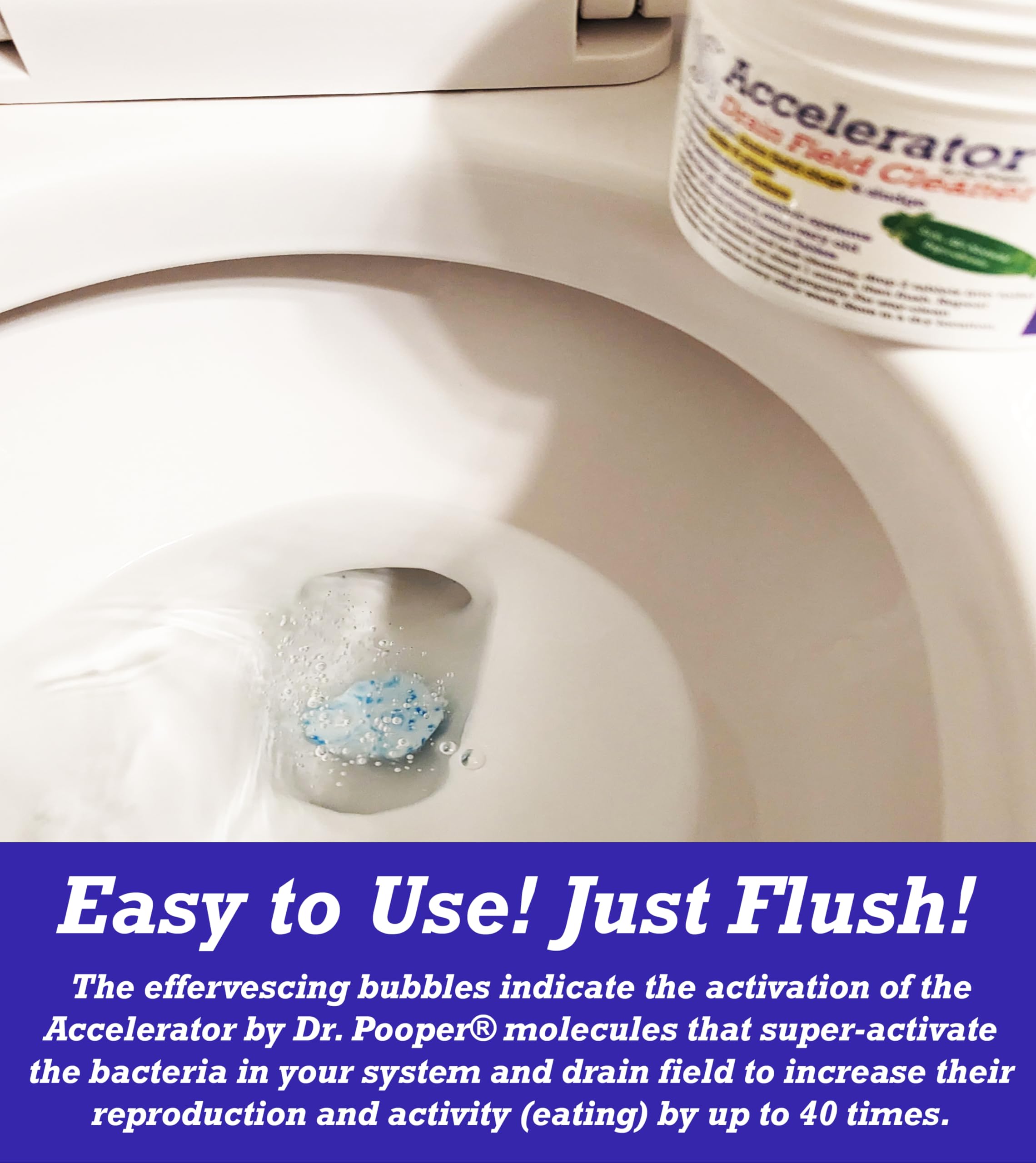 Drain Field Cleaner by Dr. Pooper - Clears Septic System Leach & Drain Field of Clogs & Sludge in 7 to 10 Days - Eliminates Odors & Septic Waste - Keeps Total System Clean, Easy Flush, Fast Dissolving Tablets - Safe for All Systems