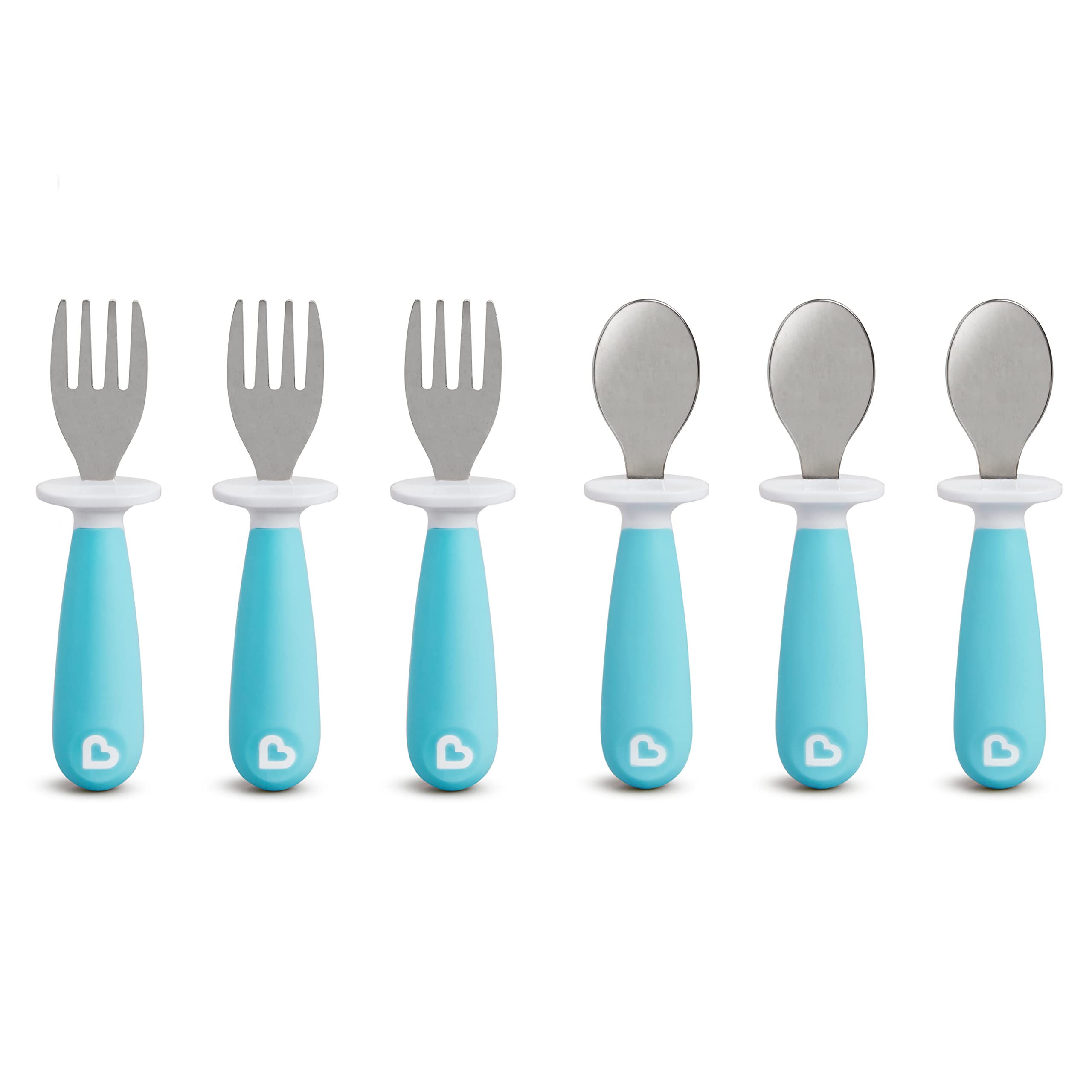 Munchkin 6 Count Raise Toddler Forks and Spoons, Blue (Pack of 1)