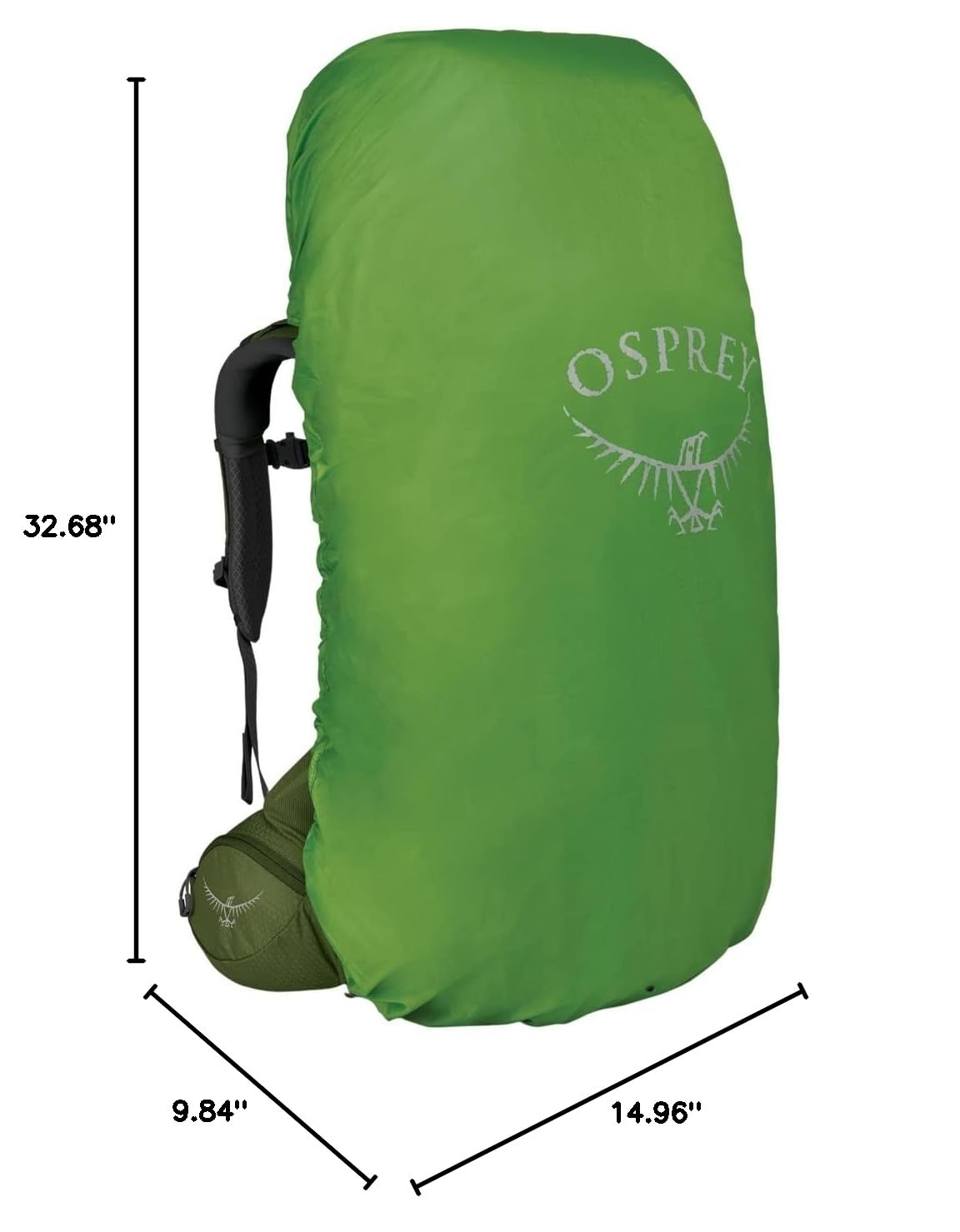 Osprey Aether 55 Men's Backpacking Backpack , Garlic Mustard Green, Large/X-Large
