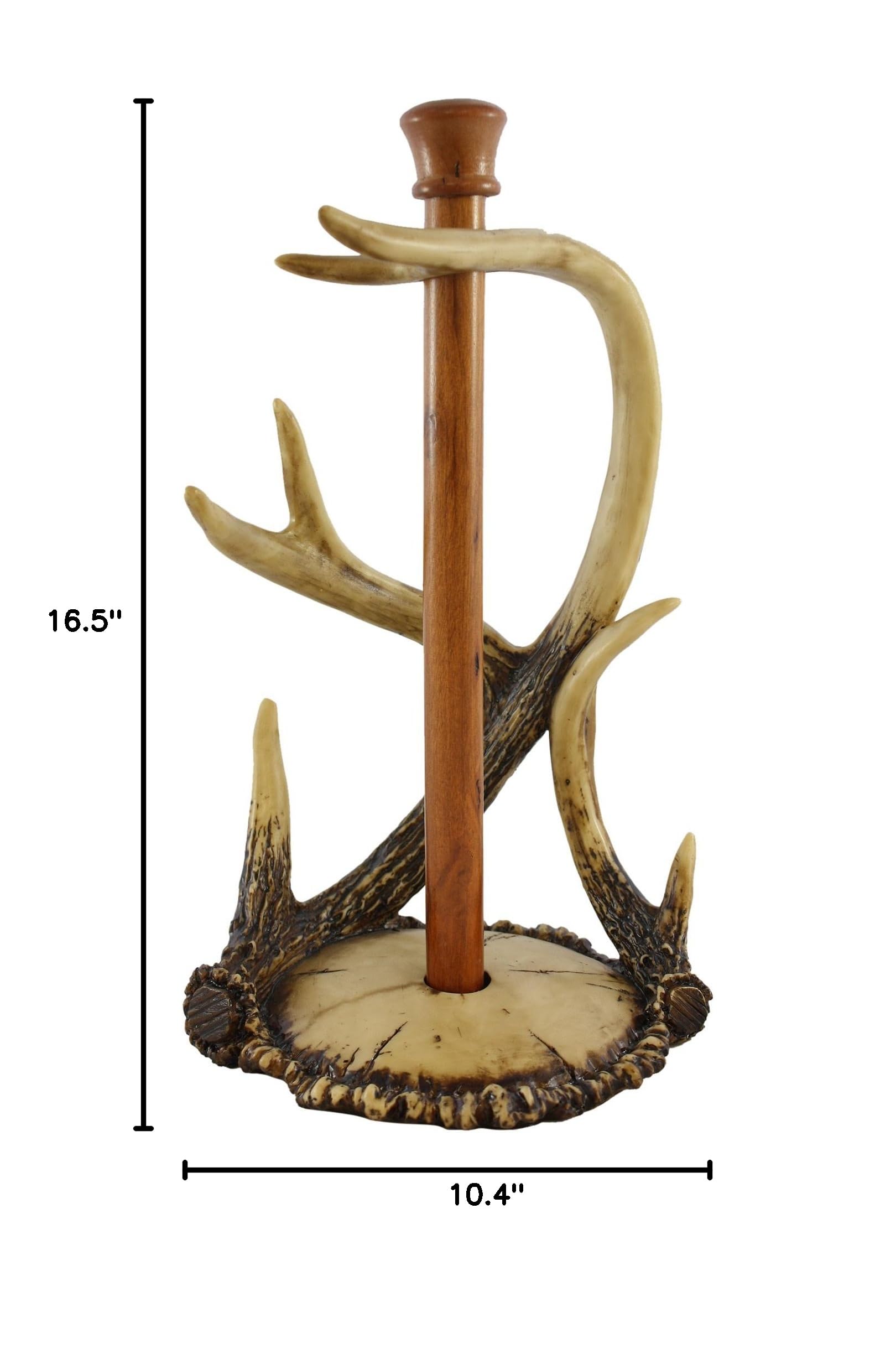 Pine Ridge 14.5" Updated countertop Antler Paper Towel Holder - Antler Collection, Rustic Design Magnetic Base Towel Holder for Home, Hunting Cabin and Lodge