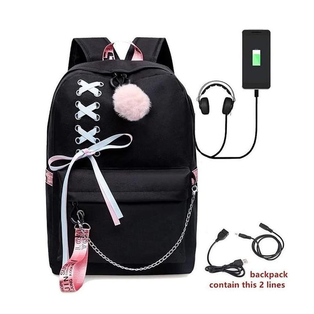 Alikpop USB Backpack Jimin Suga Jin Taehyung V Jungkook Korean Casual Backpack Daypack Laptop Bag College Bag Book Bag School Bag