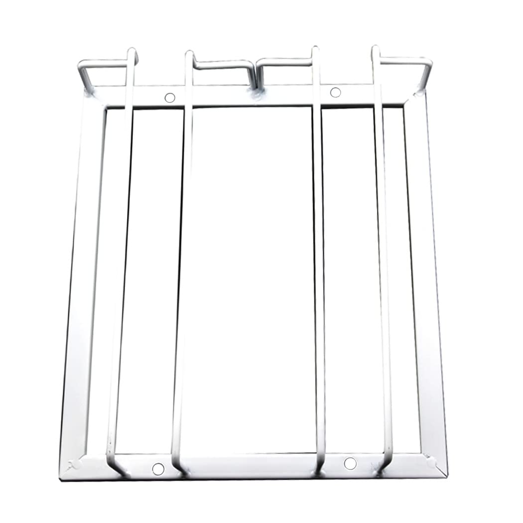 Hoshen GobletWine Glass Holder, Under Cabinet Goblet Holder, High Upside Down Wrought Iron Home, Bar Hanging Wine Glass Holder, Wine Glass Holder, (2 Rows) - Black