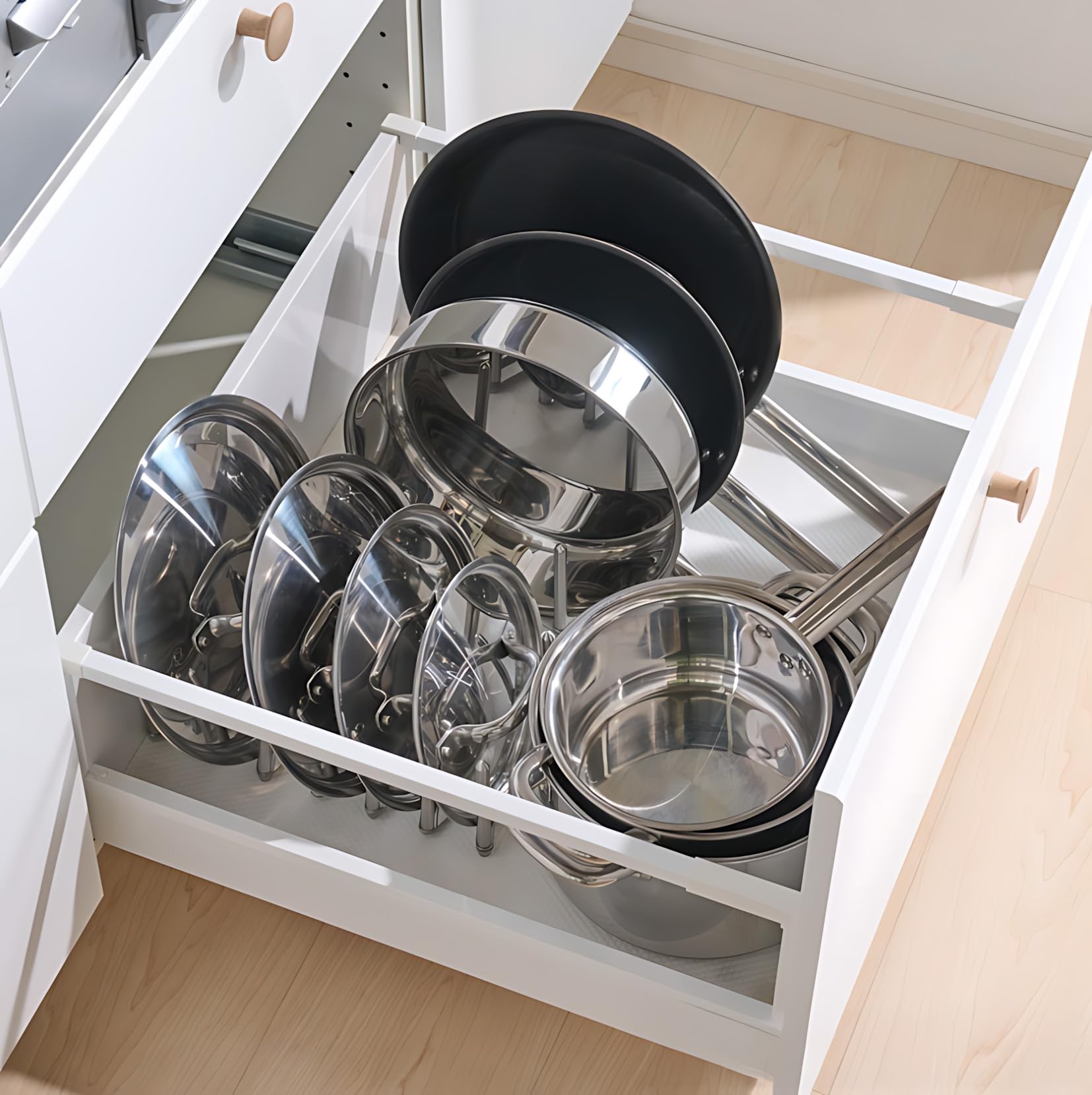 Ikea Variera Pot Lid Organizer, Stainless Steel, Set of 2