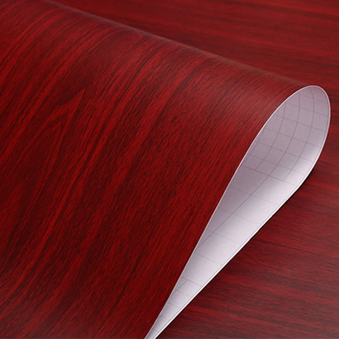 Tinkei 197" x 16" Wood Red Contact Paper, Self-Adhesive Removable Peel and Stick Wallpaper Decorative Wall Covering Vintage Wood Panel Leave no Trace Surfaces