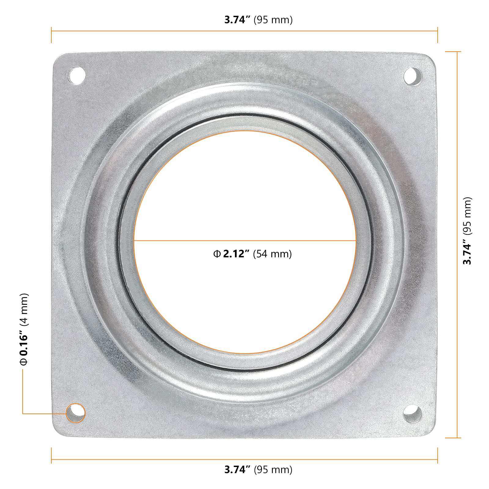 SEUNMUK 25 Pack 3.7 Inch Lazy Susan Turntable Bearing Lazy Susan Bearing Hardware Swivel Plates Bearing Plate for Kitchen Racks, Craft Table, Makeup Holder, 300lbs Capacity, Silver