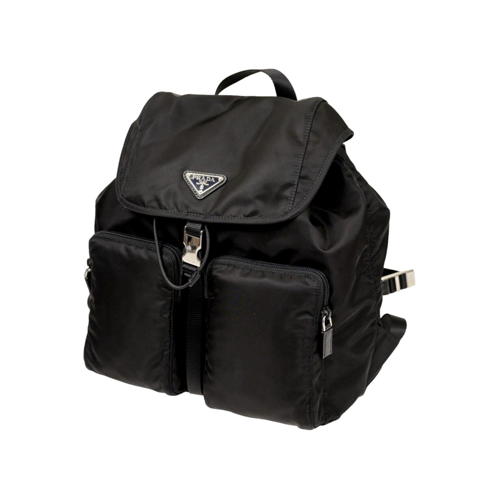 Prada Zainetto Unisex Black Tessuto Nylon Backpack Rucksack 1BZ005