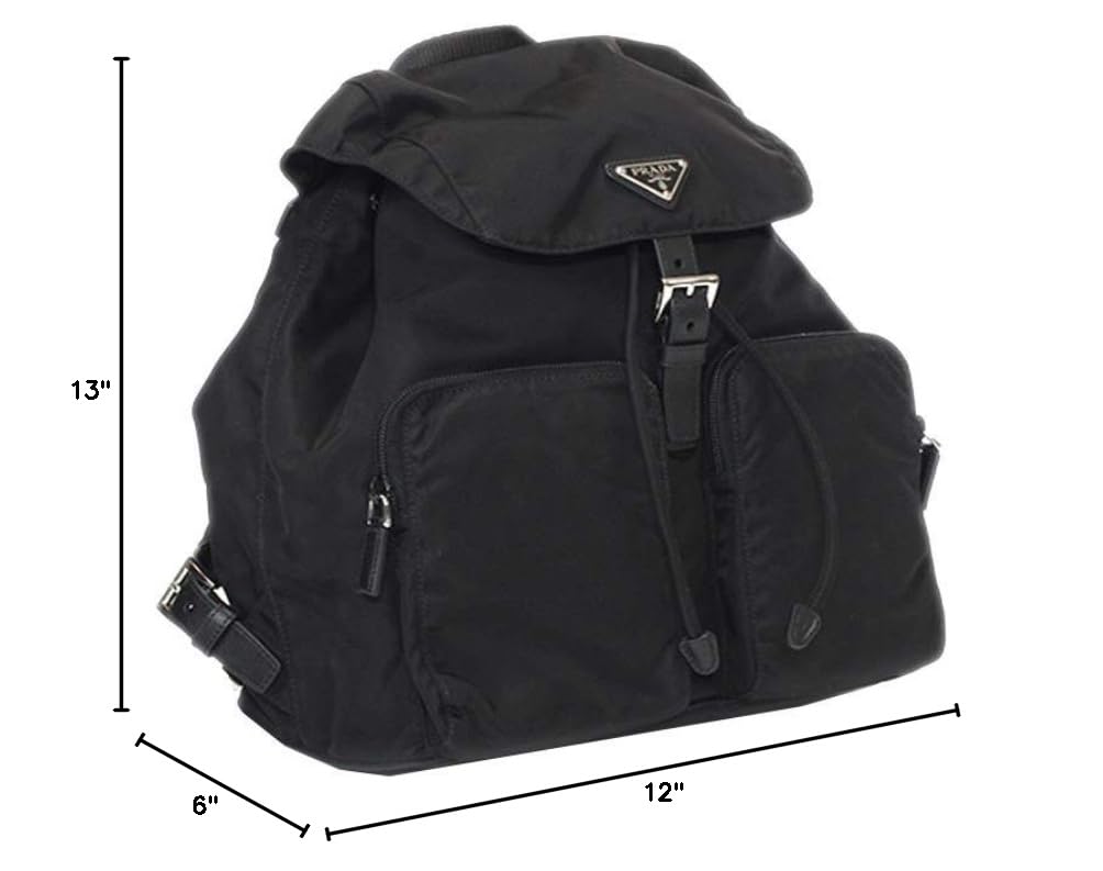 Prada Zainetto Unisex Black Tessuto Nylon Backpack Rucksack 1BZ005