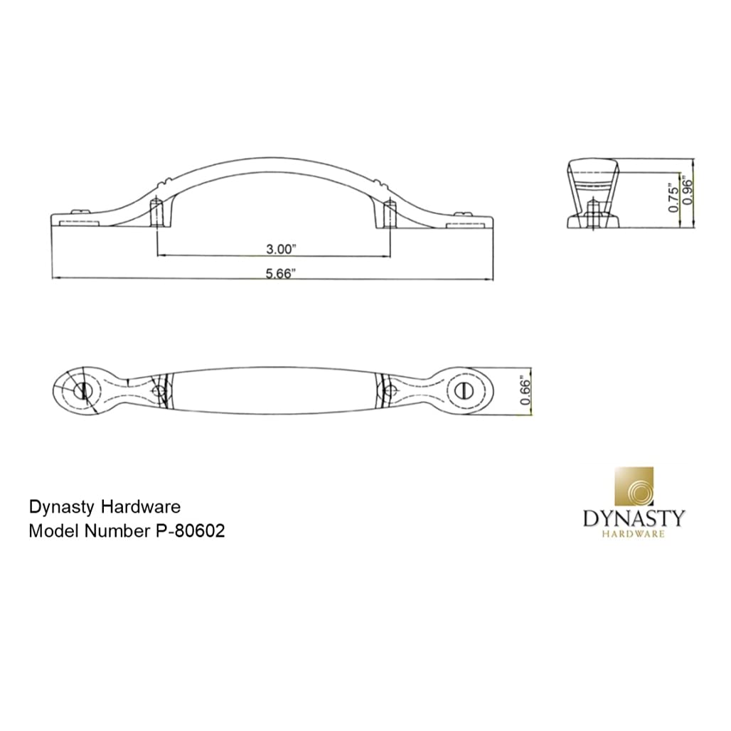 Dynasty Hardware P-80602-12P Arched Cabinet Hardware Pull, Venetian Bronze (1 Pack)