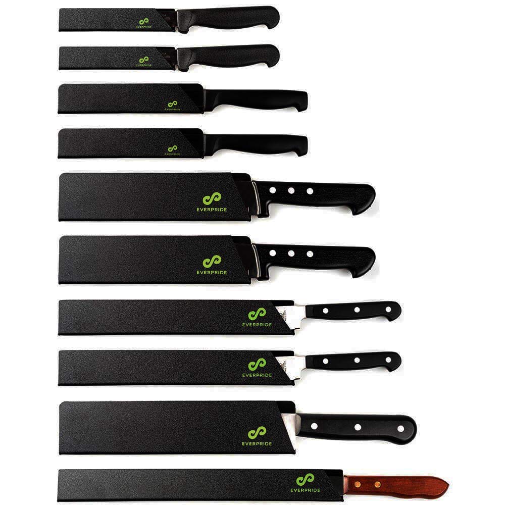 EVERPRIDE Chef Knife Bag PLUS Knife Guard Set (10-Piece Set) β Knife Carrying Bag Holds 20 Knives PLUS Kitchen Tools β Felt-Lined and BPA Free Knife Sheath Set β Knives Not Included