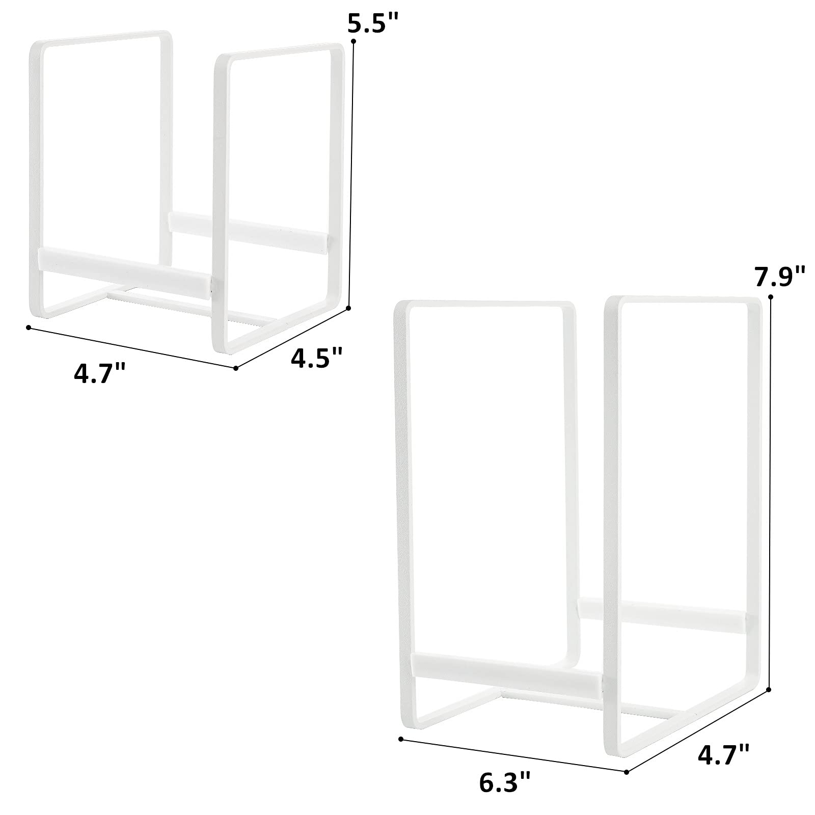 ZOOFOX 3 Pack Plate Holder Organizer, Upright Metal Dish Storage Stand, Dying Display Rack for Kitchen Cabinet, Counter and Cupboard ( Small and Large, White )