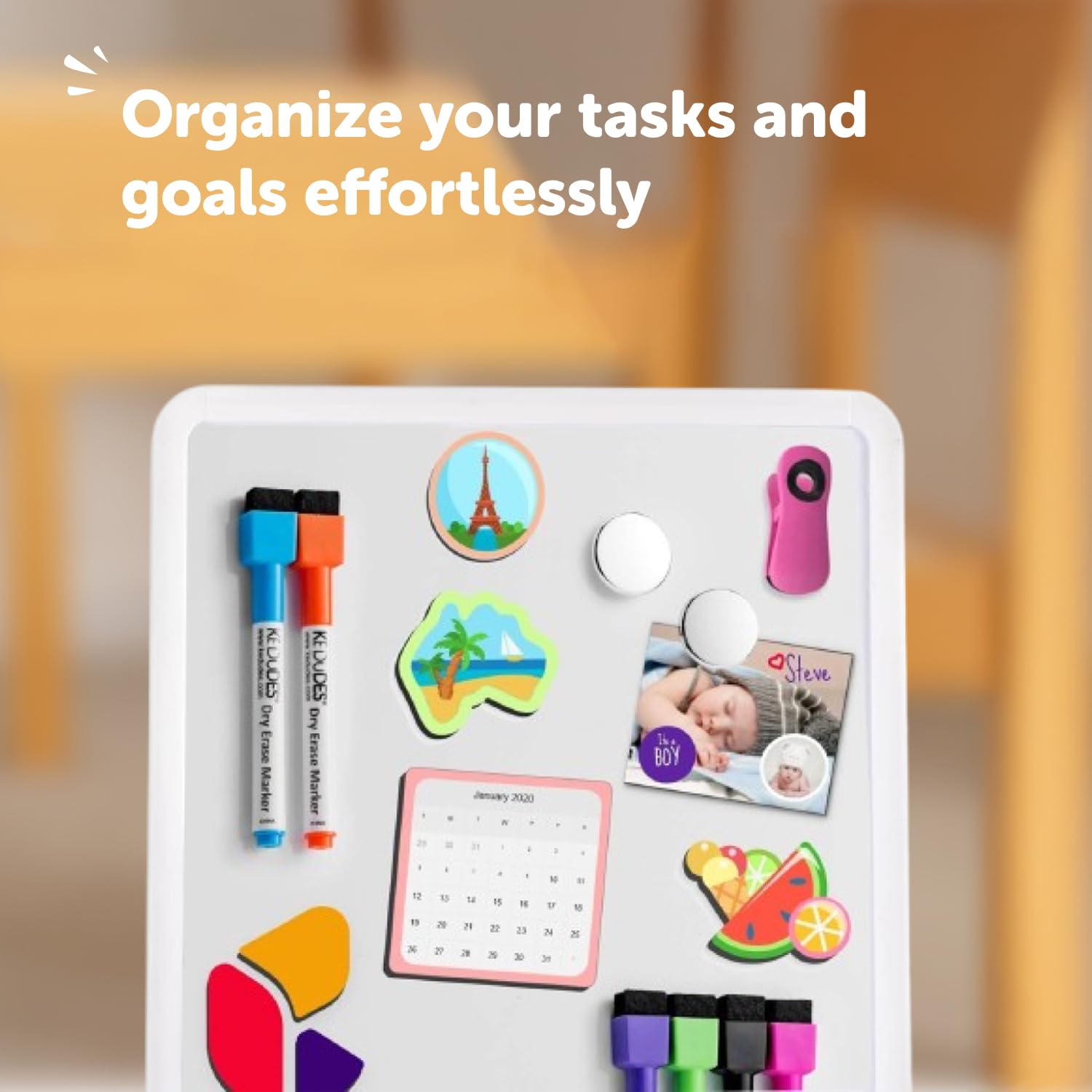 Magnetic Small White Board Dry Erase 11ββx14ββ - Mini Dry Erase Board with 6 Markers, Personal Whiteboards for Refrigerator Wall, Fridge White Boards, Handheld Whiteboard for Little Kids & Students