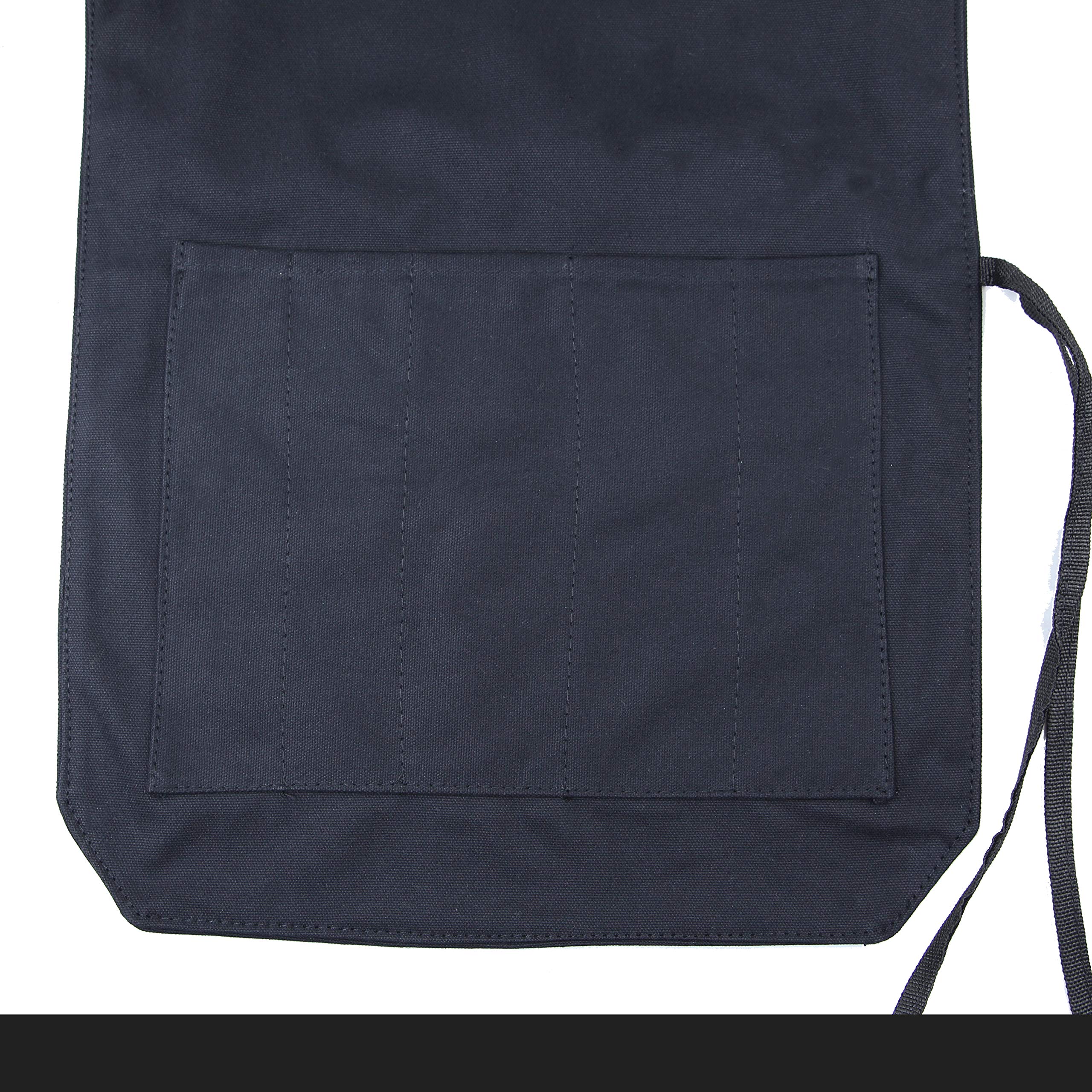 Chef's Knife Roll Up Bag Travel Chef Knife Case Carrier Storage Bag (Black, 5 Slots)