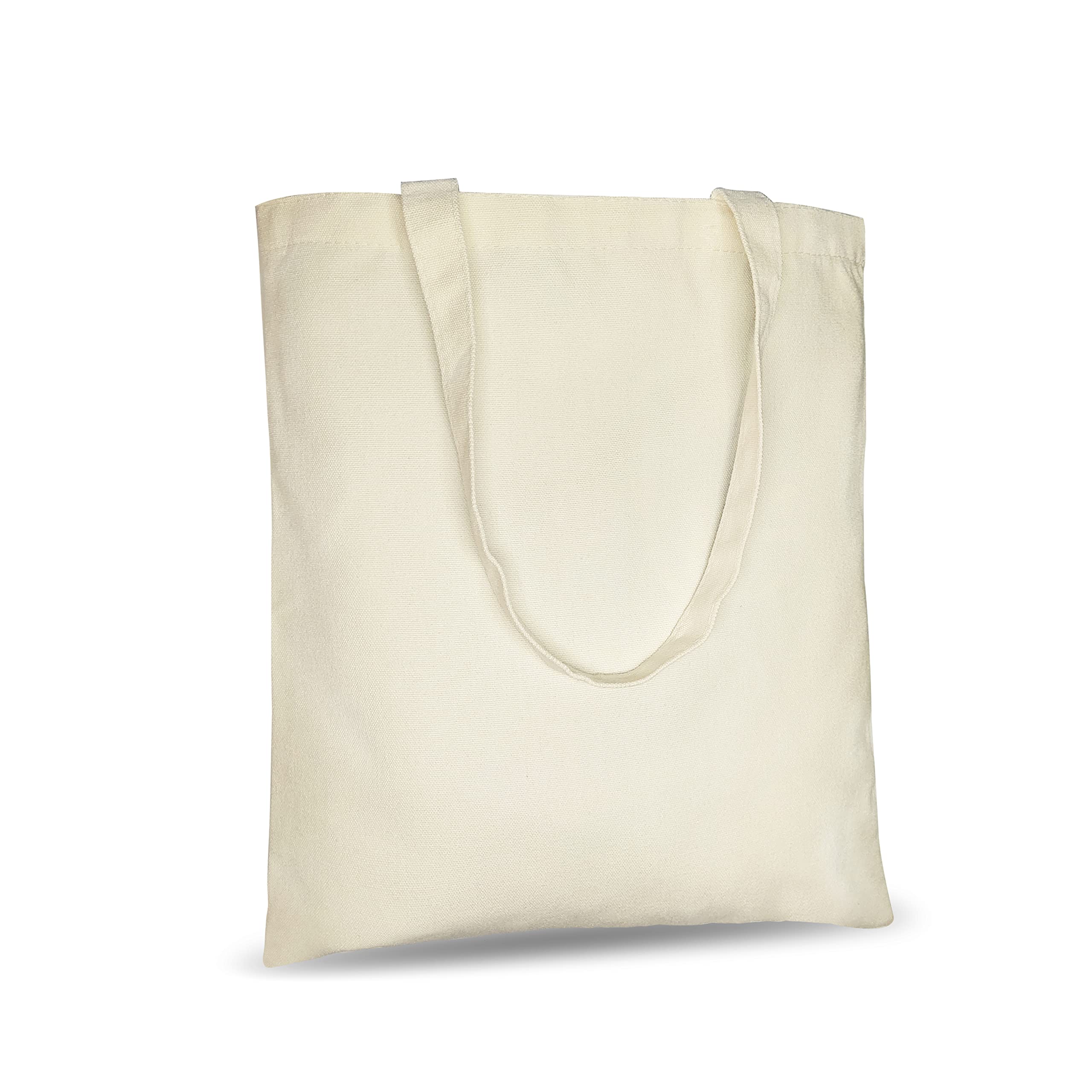 E&EY Canvas Tote Bag Blank Reusable Bag for Shopping DIY Crafts Book School Promotion (1 Pack)