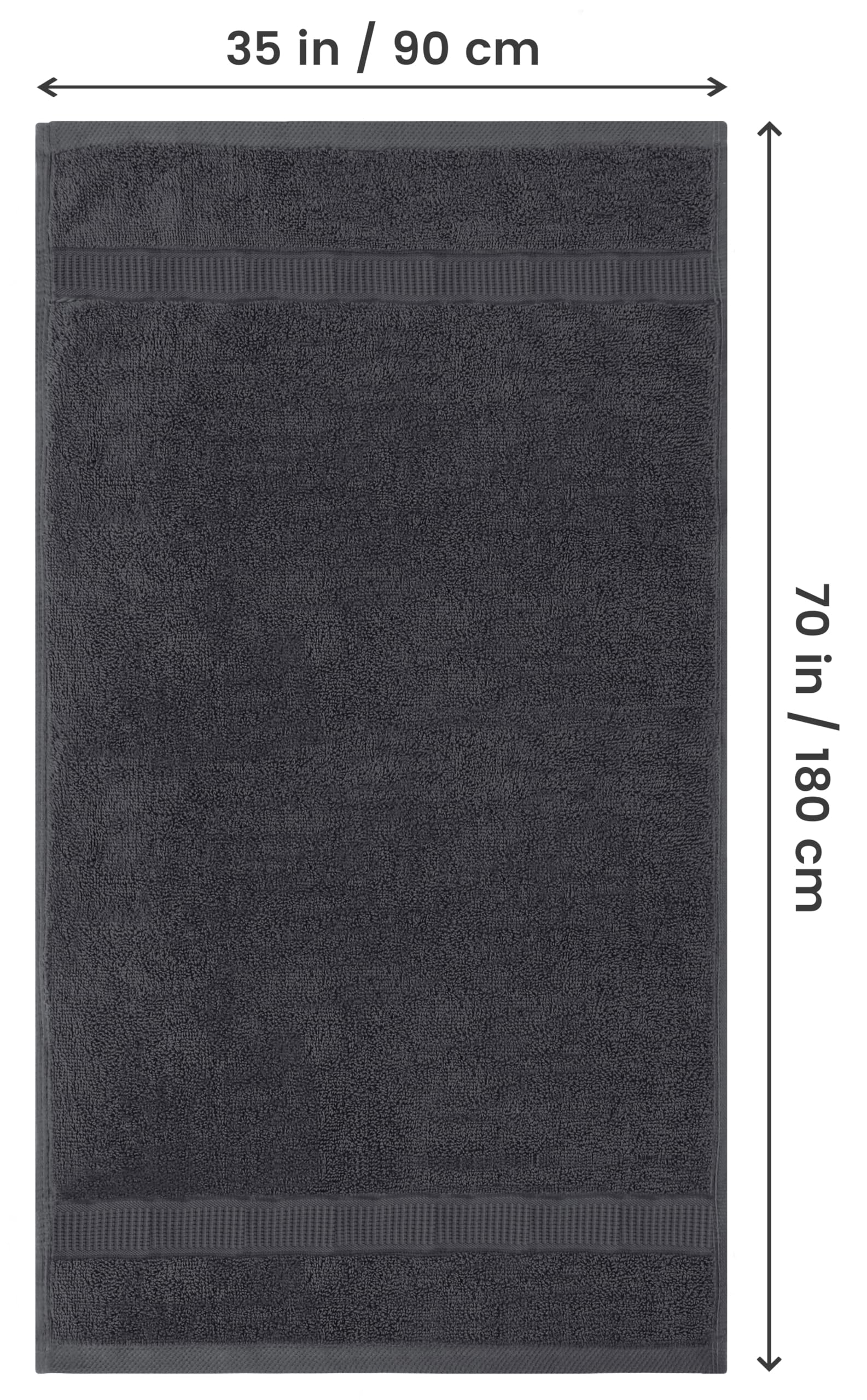 Utopia Towels - Luxurious Jumbo Bath Sheet 2 Piece - 600 GSM 100% Ring Spun Cotton Highly Absorbent and Quick Dry Extra Large Bath Towel - Super Soft Hotel Quality Towel (35 x 70 Inches, Grey)