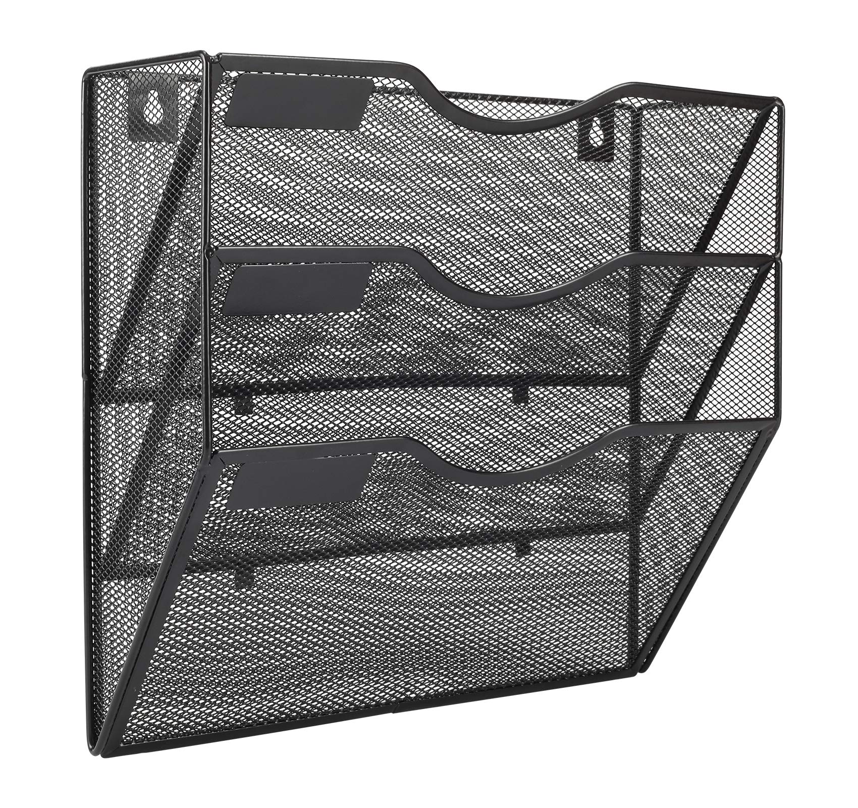EasyPAG Office File Organizer 3 Pocket Vertical Wall Hanging File Folders Holder Mail Paper Holder Rack ,Black
