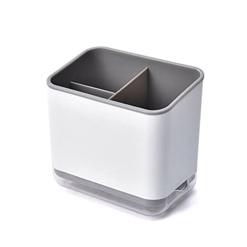 Utensil Holder Cutlery Drainer Sink Caddy, Chopsticks Holder Spoon Chopsticks Fork Drain Rack Basket Storage Holder Organizer Compartment Box-Grey