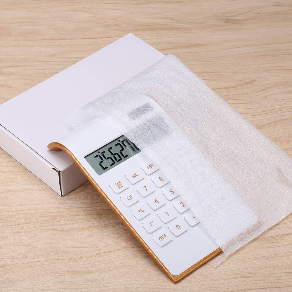 Calculator, Slim Elegant Design, Office/Home Electronics, Dual Powered Desktop Calculator, Solar Power, 10 Digits, Tilted LCD Display, Inclined Design, White (Slim2)