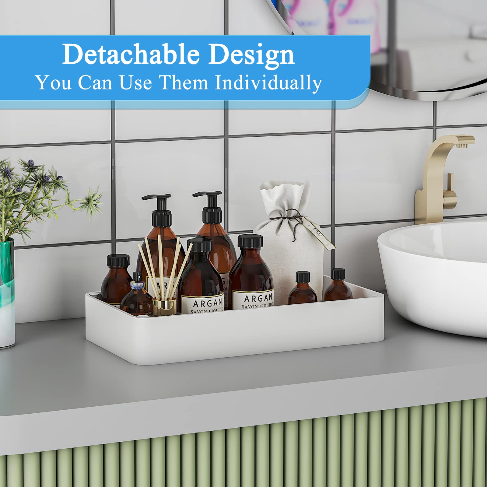 Wisdom Star 2 Pack Under Sink Organizers and Storage Bathroom Organizer Under Sink, Pull Out Cabinet Organizer for Kitchen Bathroom Sink Storage, White
