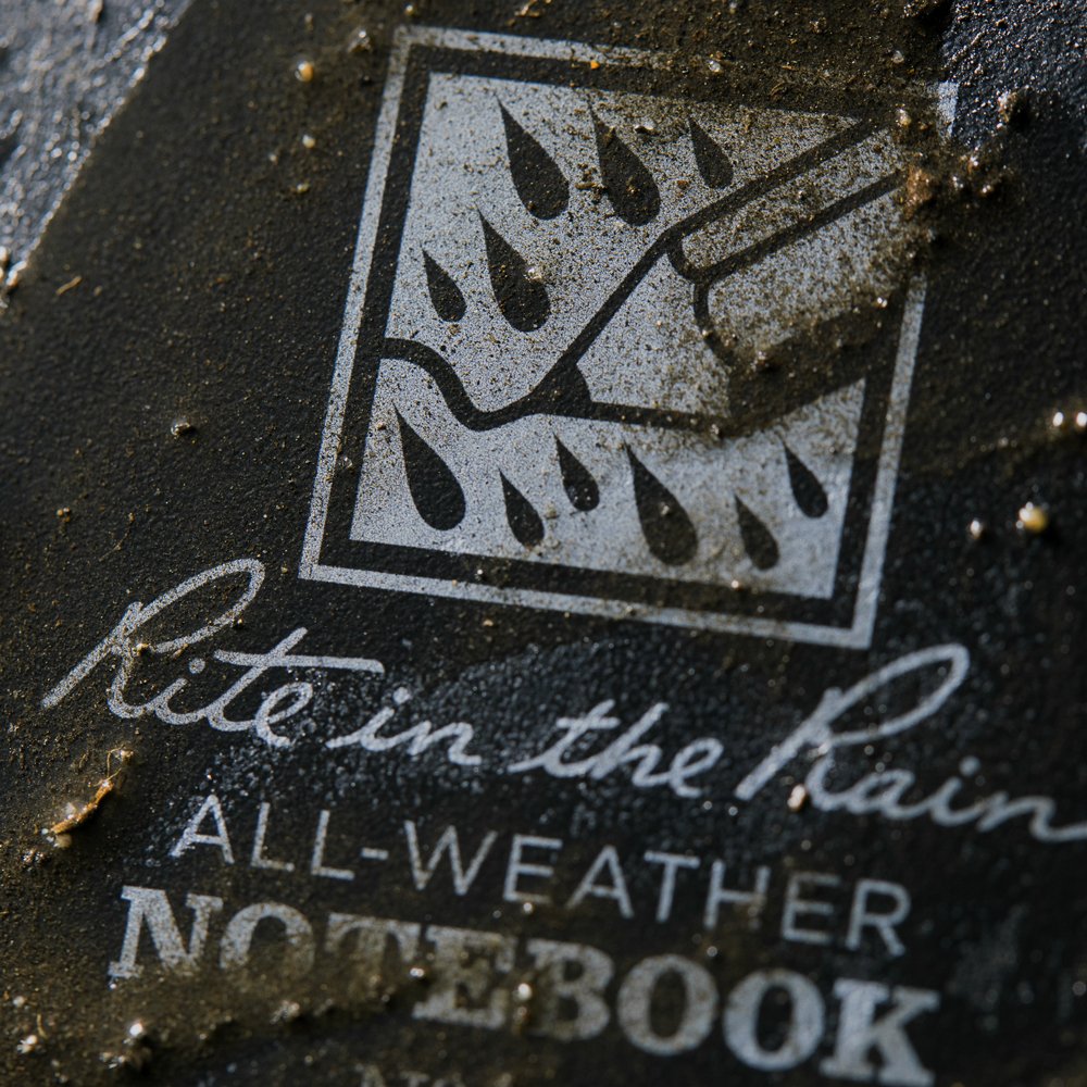 Rite In The Rain All-Weather Side-Spiral Notebook, 4 5/8" x 7", Black Cover, Universal Pattern (No. 773)