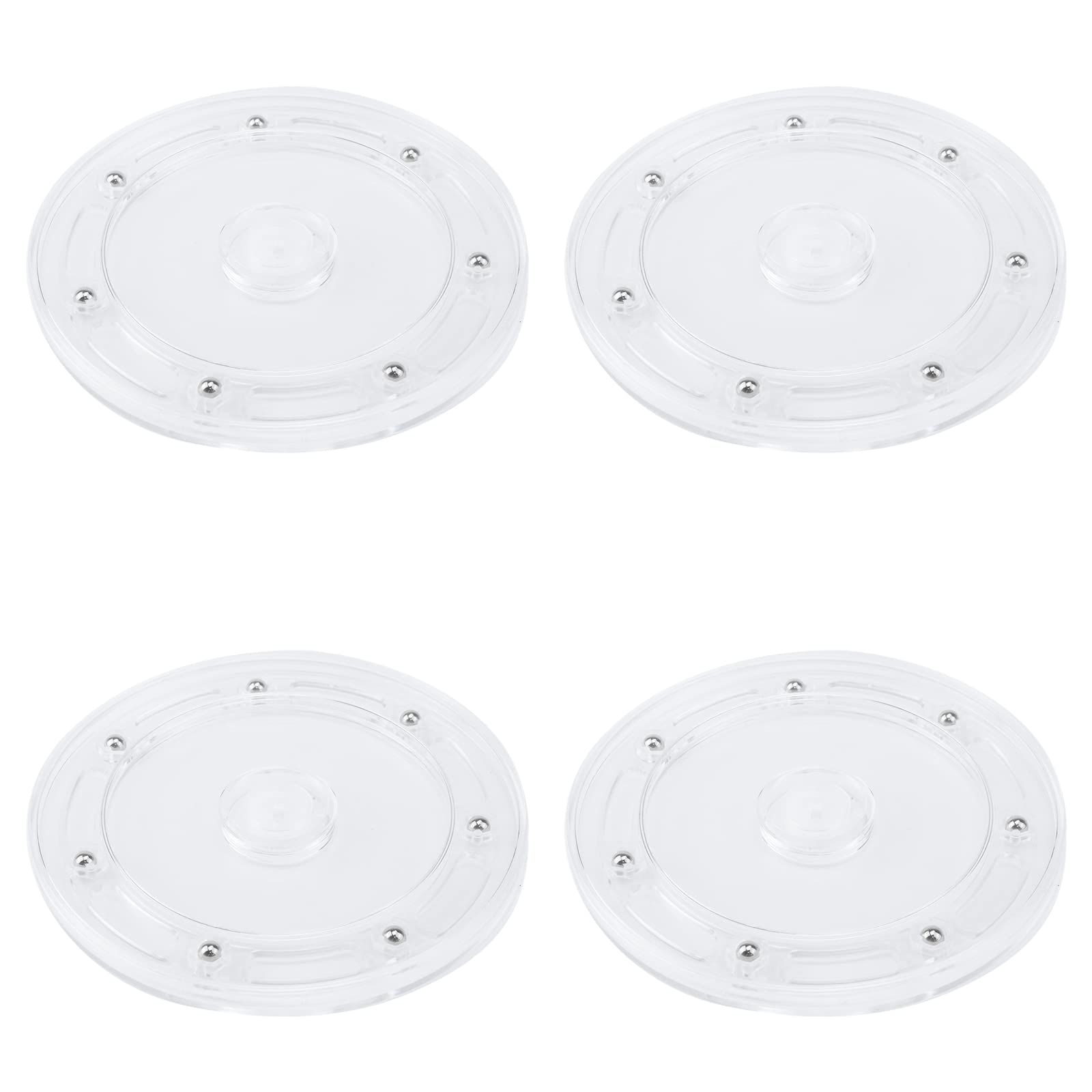 Semetall 4pcs 6" Acrylic Lazy Susan Rotating Swivel Plate Round Turntable Organizer for Makeup Table Kitchen Cabinet Spice Rack Cake,Clear