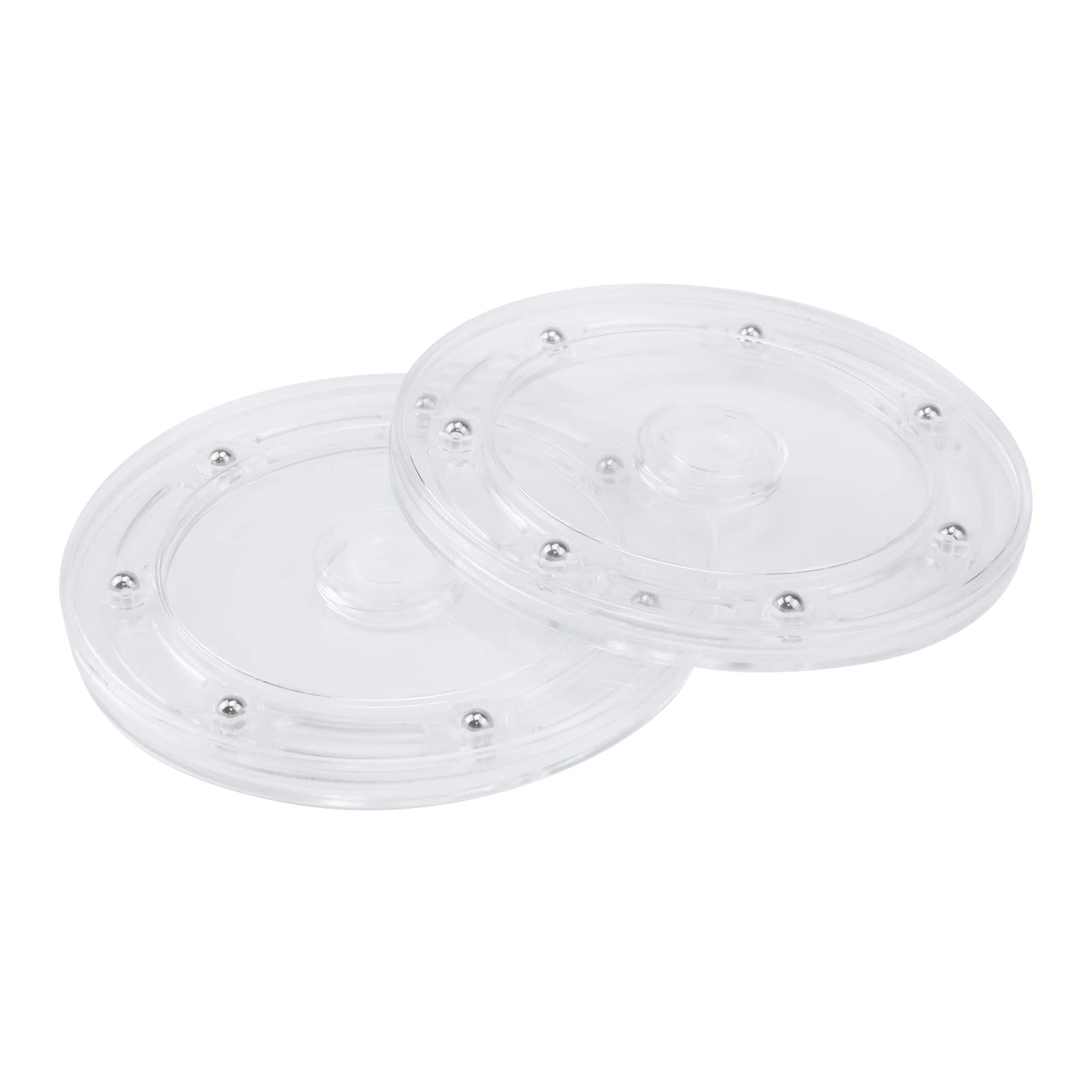 Semetall 4pcs 6" Acrylic Lazy Susan Rotating Swivel Plate Round Turntable Organizer for Makeup Table Kitchen Cabinet Spice Rack Cake,Clear