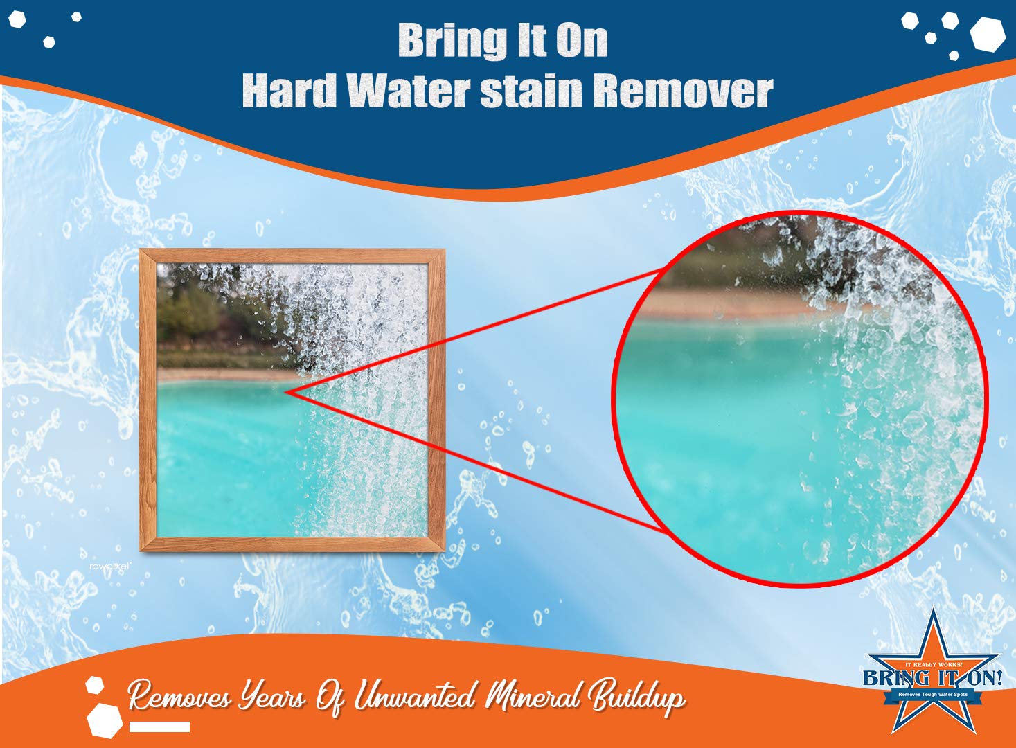 Bring It On Cleaner Hard Water Stain Remover, Shower Door Cleaner, Clean Tile and Grout, Windows, Fiberglass, Tubs, Chrome,32 Ounce.